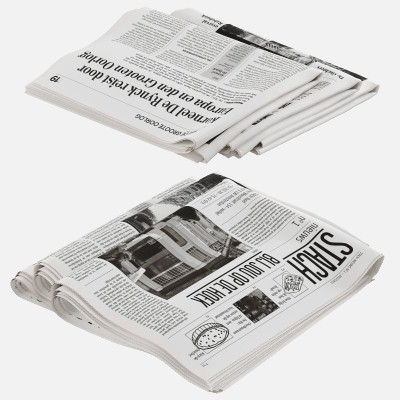 Folded Newspapers Stack Collection - 3D Model by Katmit