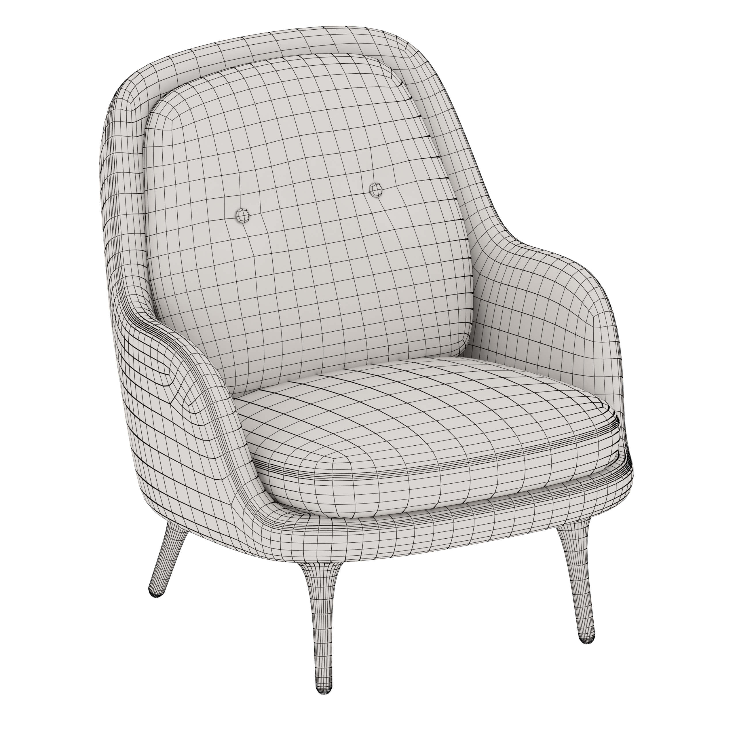 Fritz Hansen JH4 Fri Easy Chair - 3D Model by Katmit