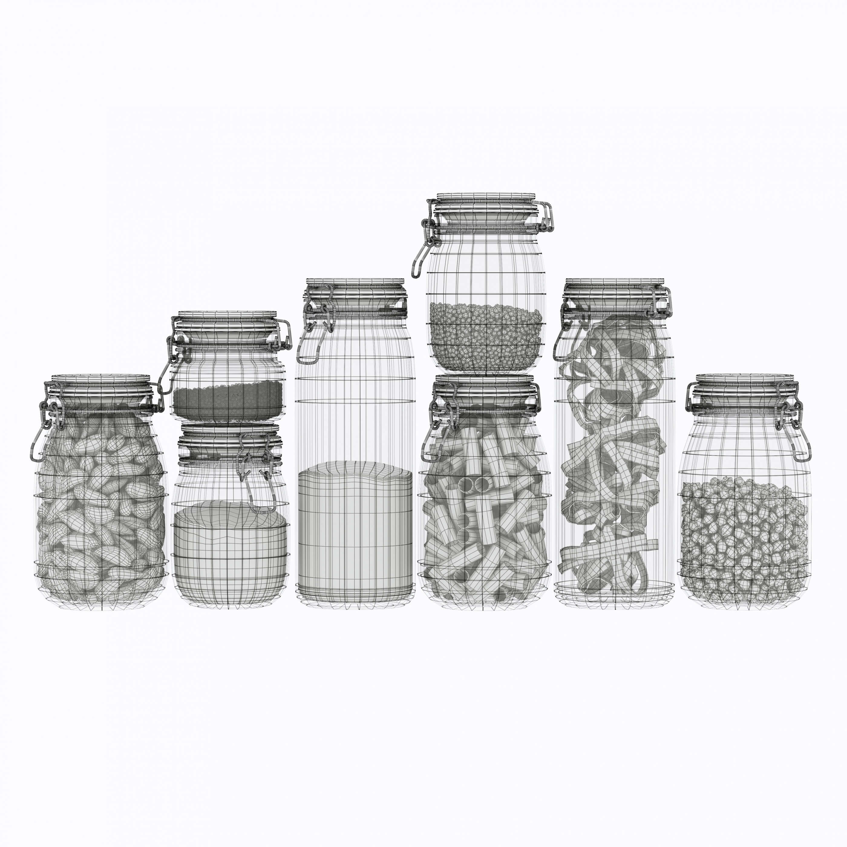 Glass Jar Set - 3D Model by Katmit