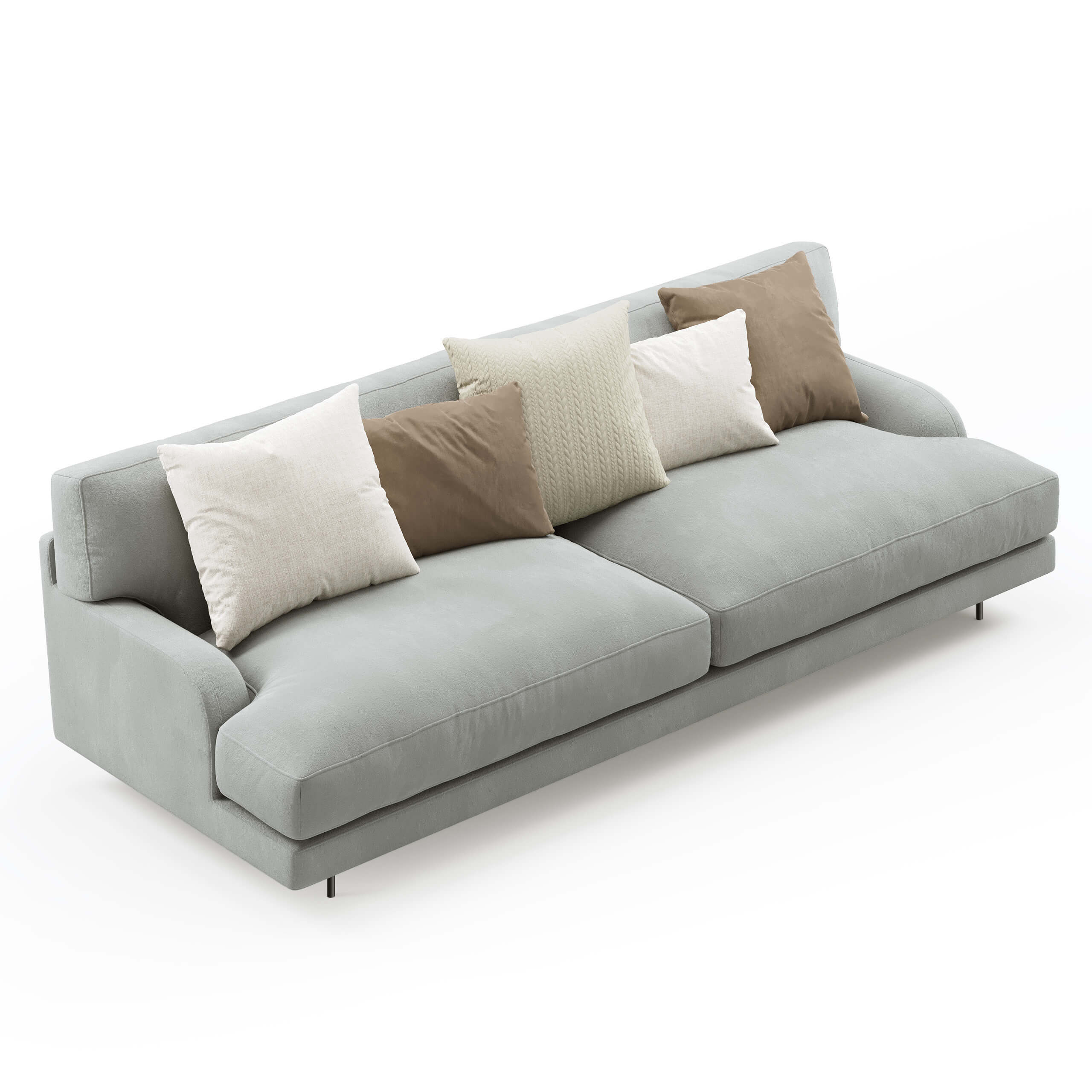 Gubi Flaneur 2,5-Seater Sofa 3D Model by Katmit