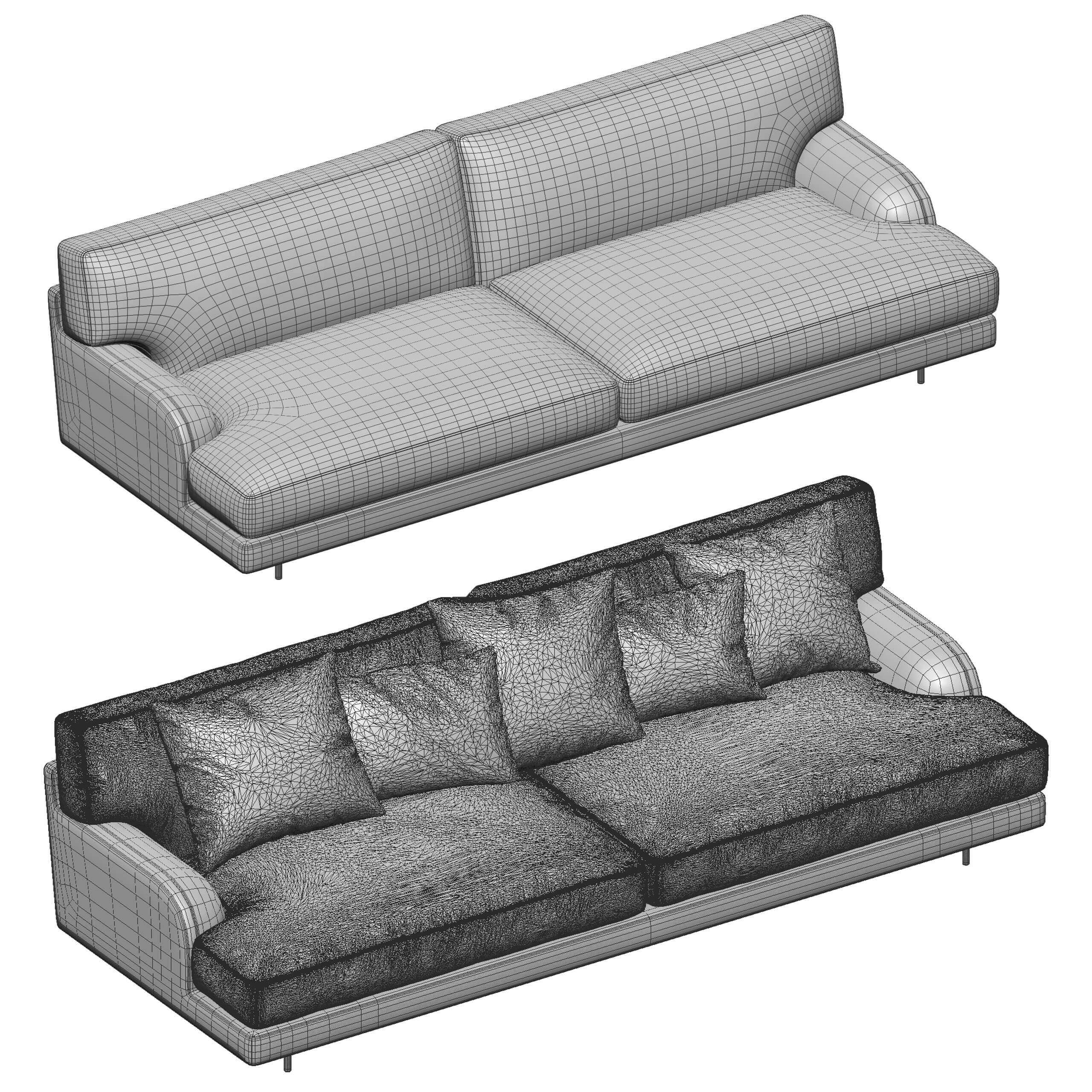 Gubi Flaneur 2,5-Seater Sofa 3D Model by Katmit