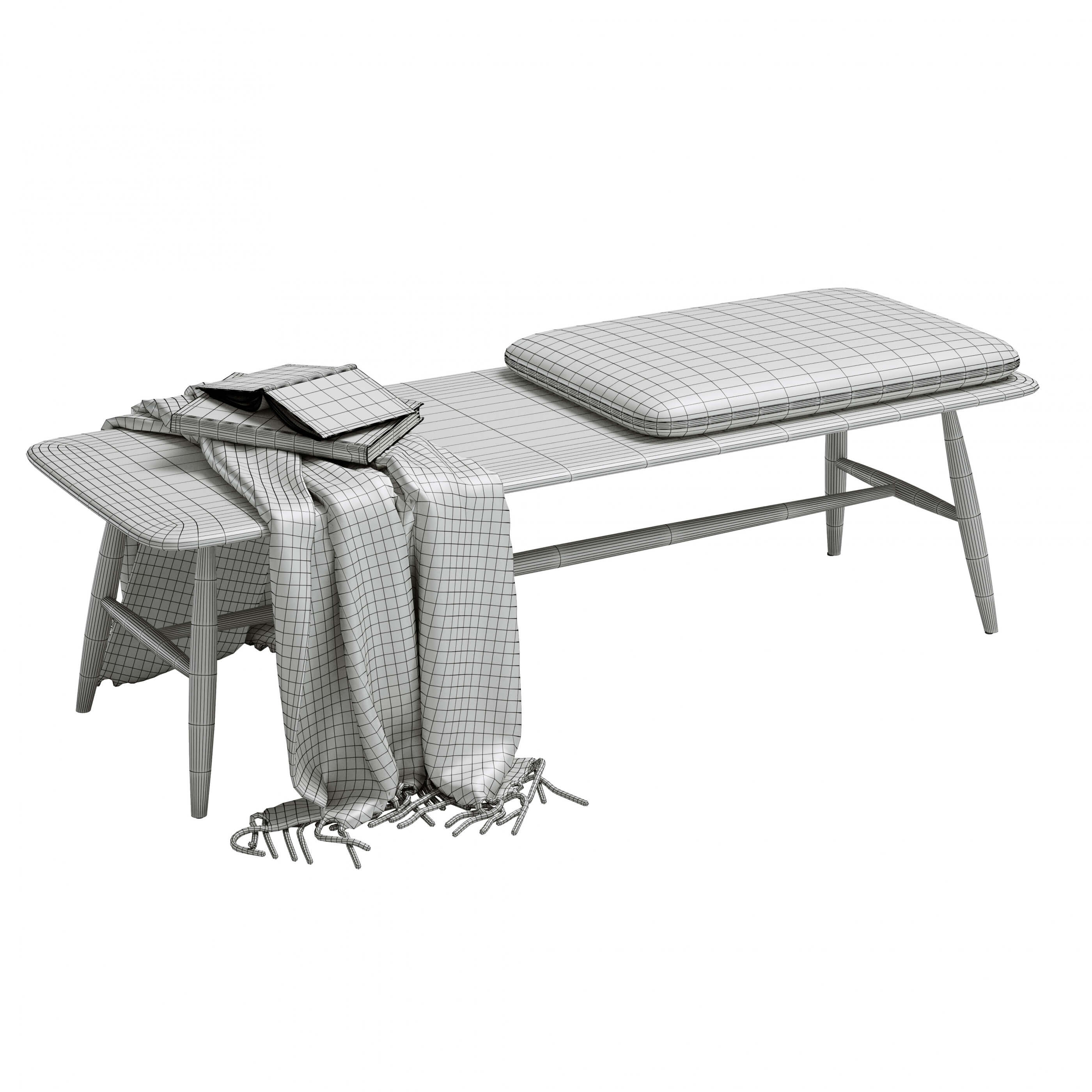 Lucian Ercolani Von Bench With Pad - 3D Model by Katmit