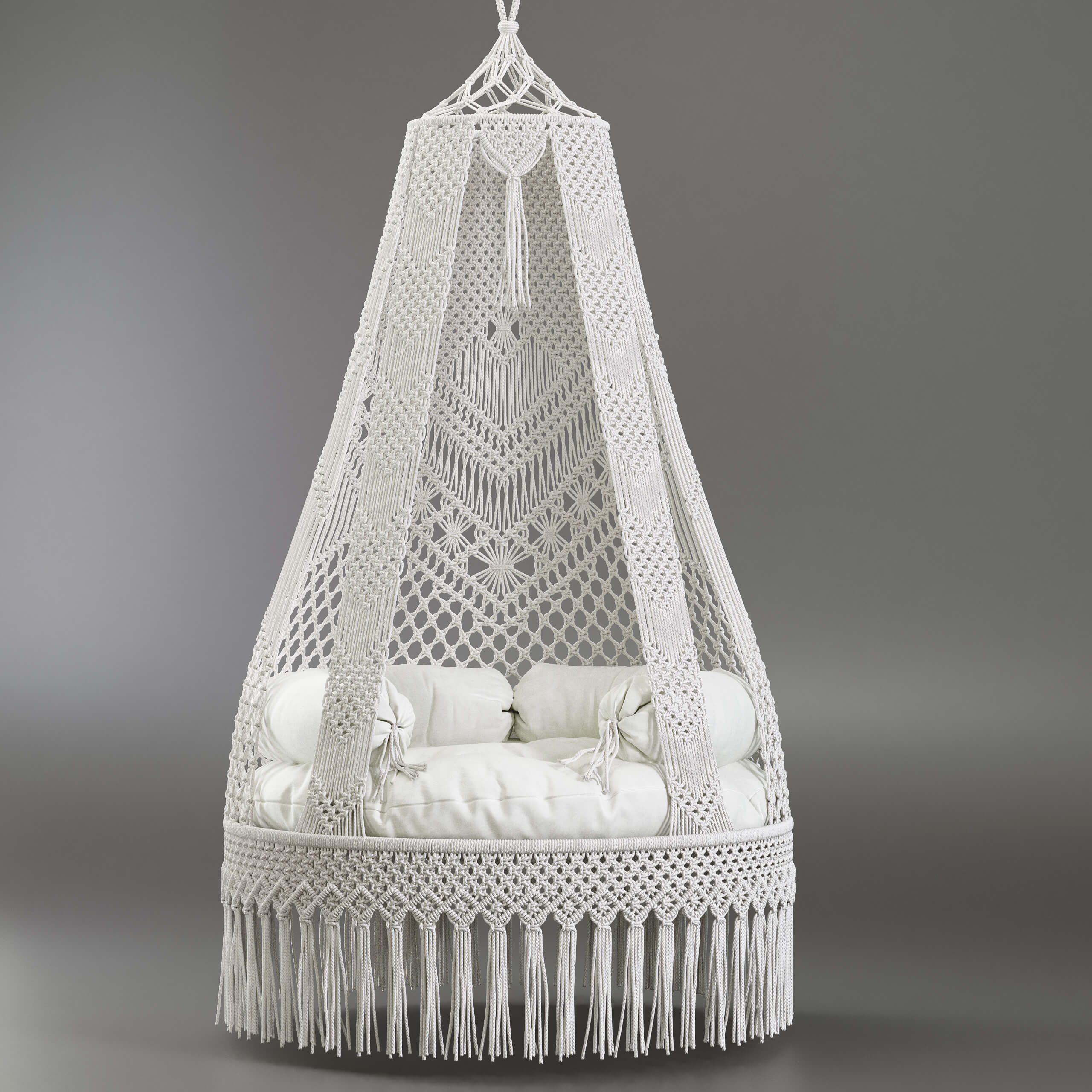 Macrame Hammock Hanging Swing Chair Boho - 3D Model by Katmit