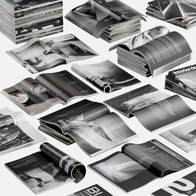 Opened Magazines Stack Set - 3D Model by Katmit