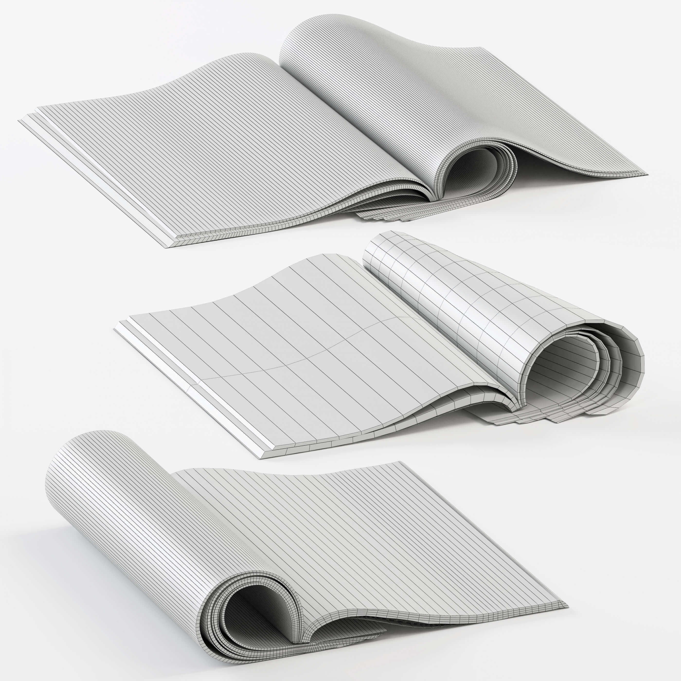 Magazines Rolled - 3D Model by Katmit