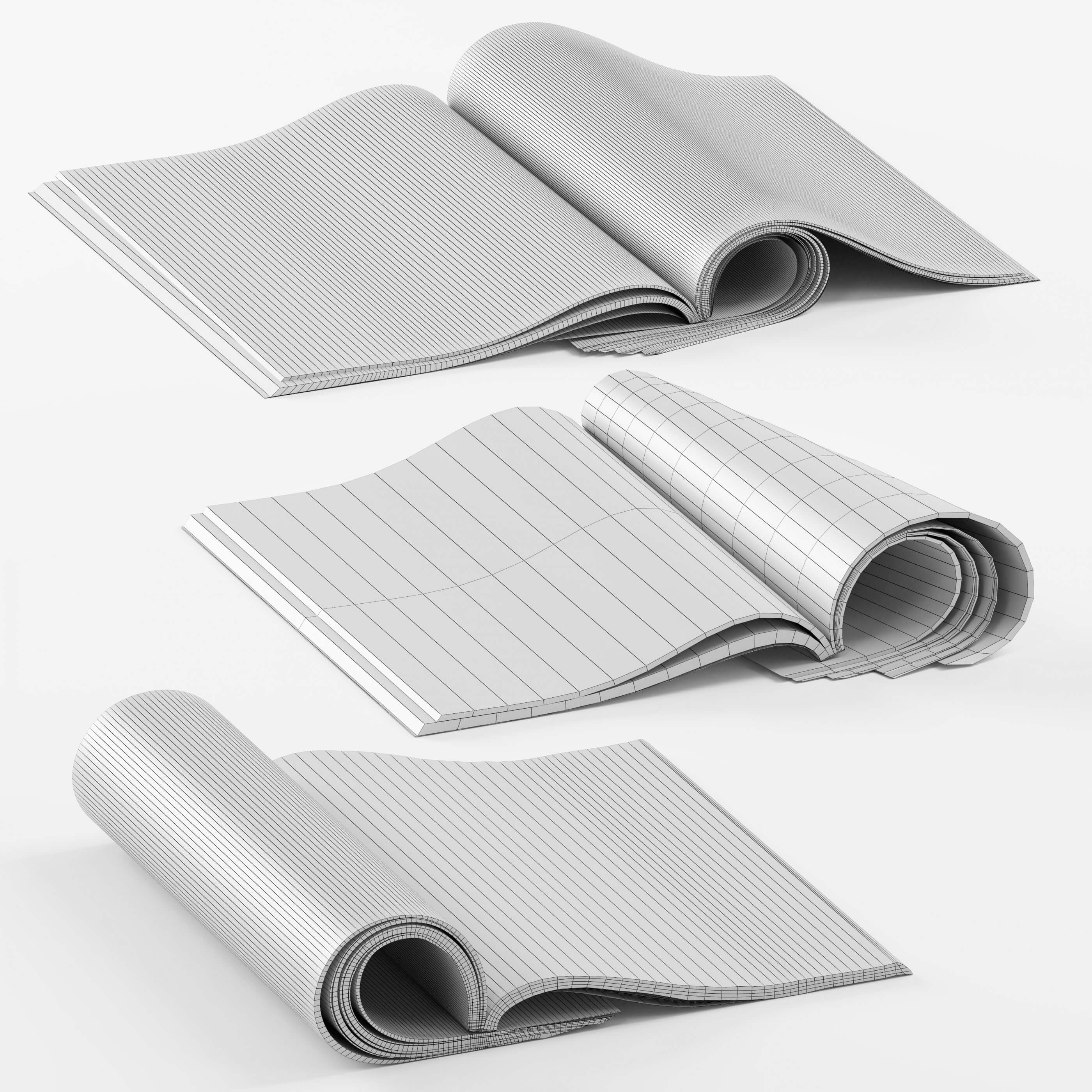 Magazines Rolled - 3D Model by Katmit