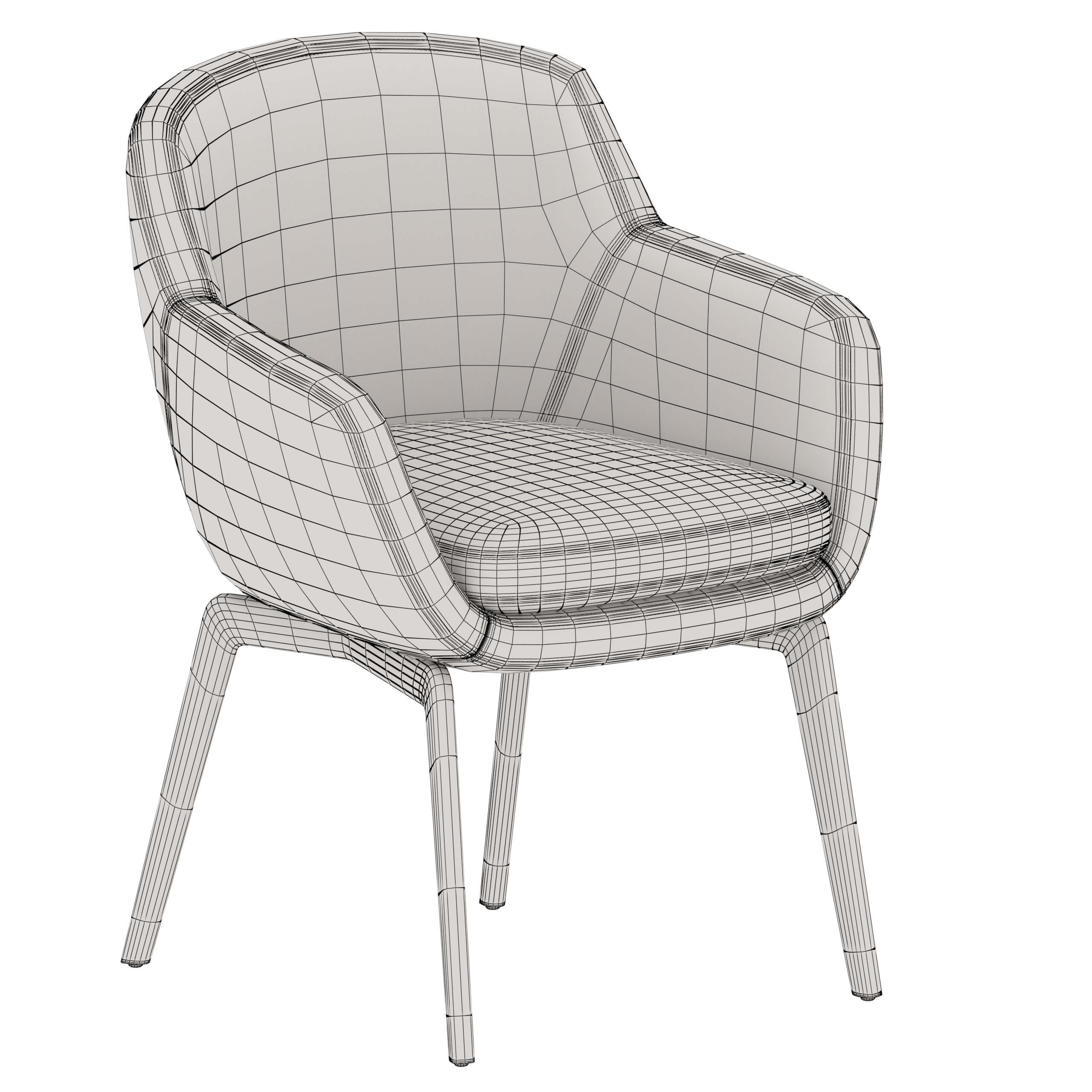 Minotti Belt Dining Chair - 3D Model by Katmit