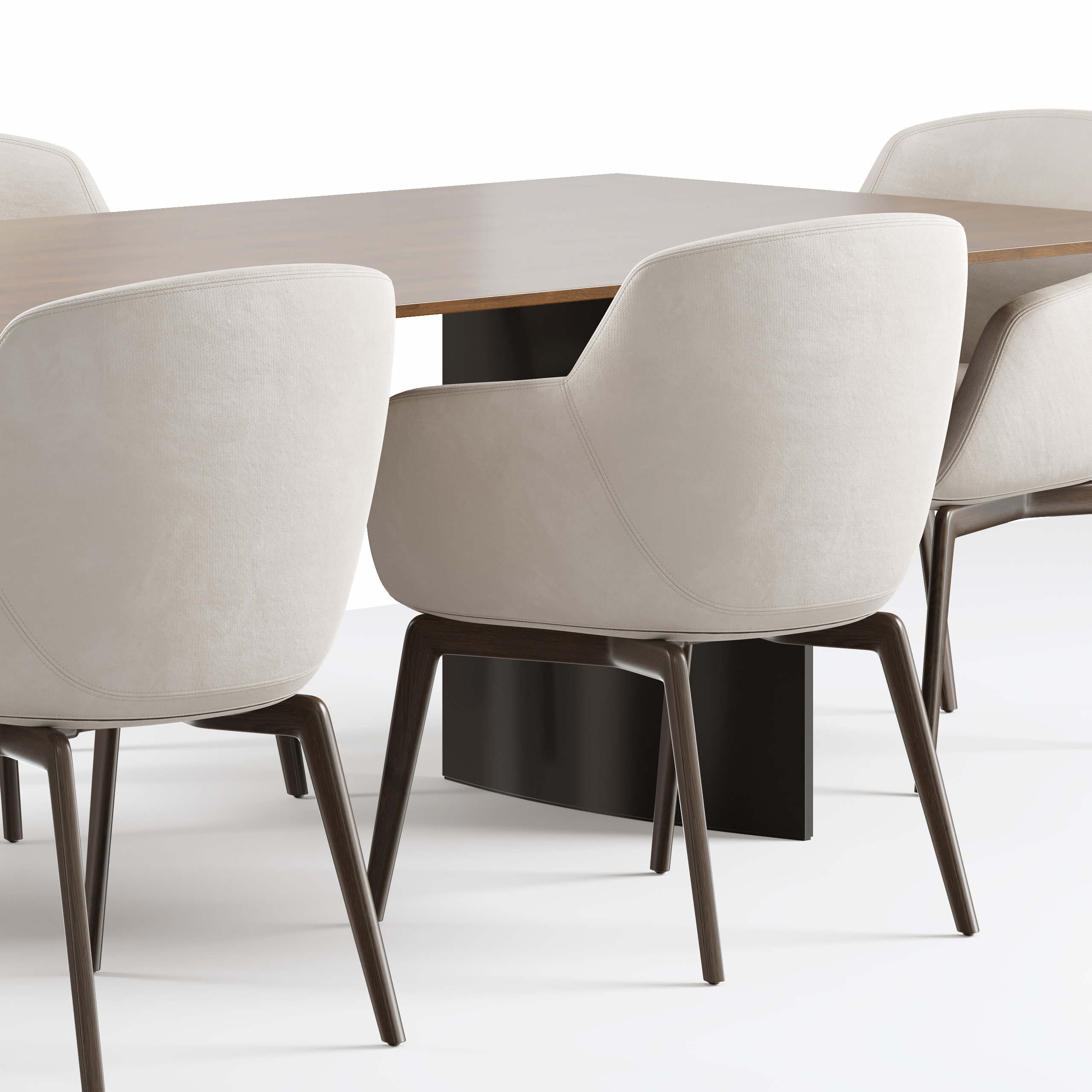 Minotti Belt Dining Set - 3D Model by Katmit