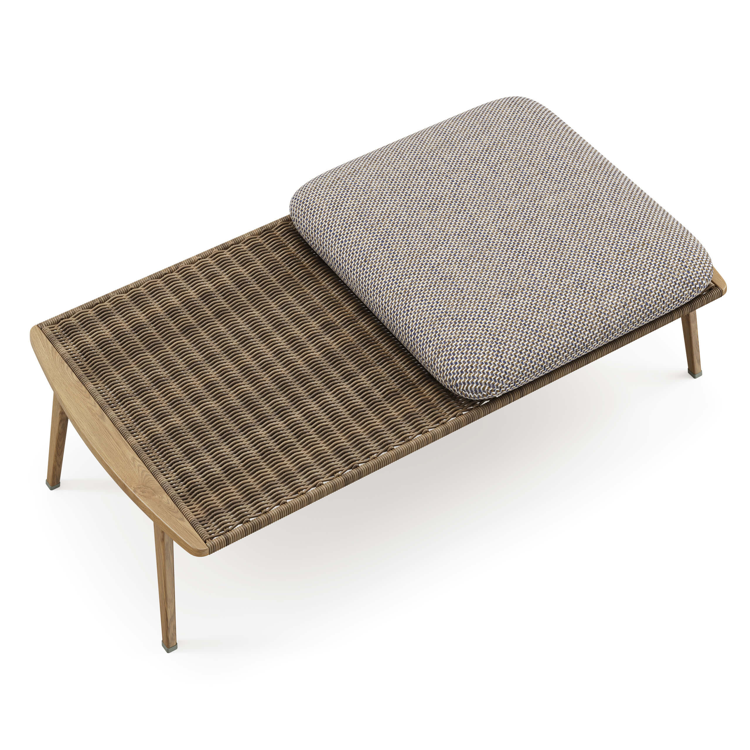Minotti Fynn Outdoor Wicker Bench - 3D Model by Katmit