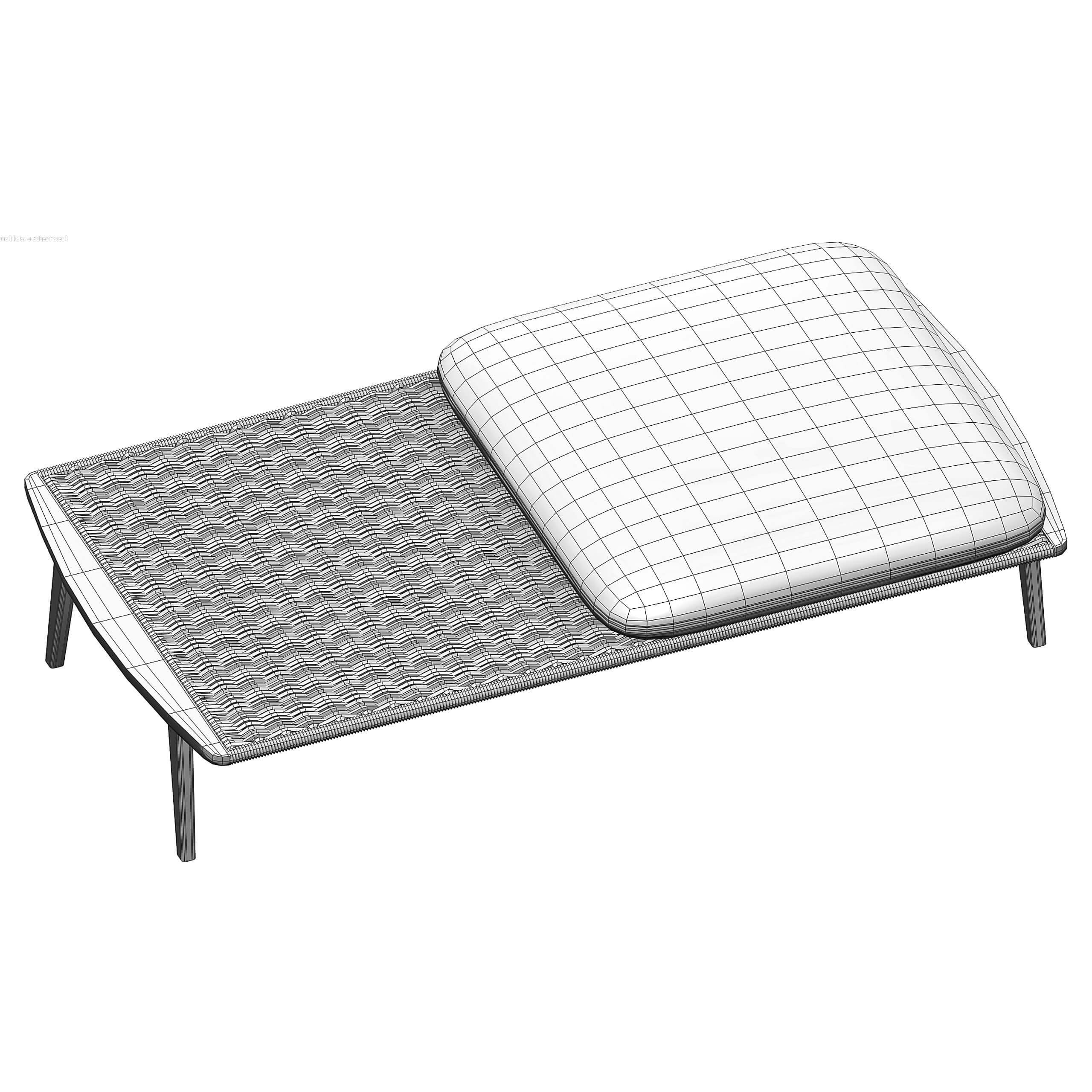 Minotti Fynn Outdoor Wicker Bench - 3D Model by Katmit