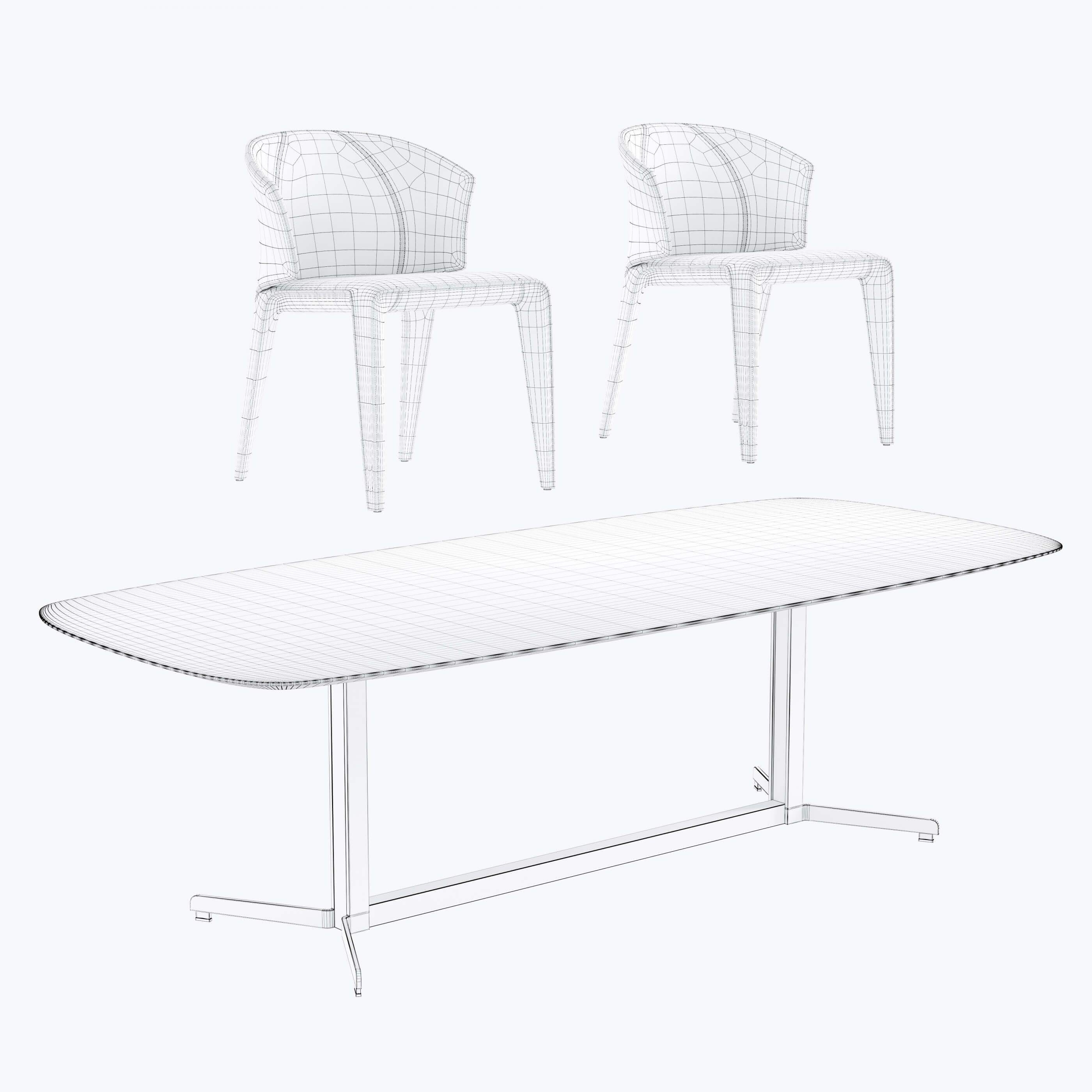 Natuzzi Atta Chair Campus Table - 3D Model by Katmit