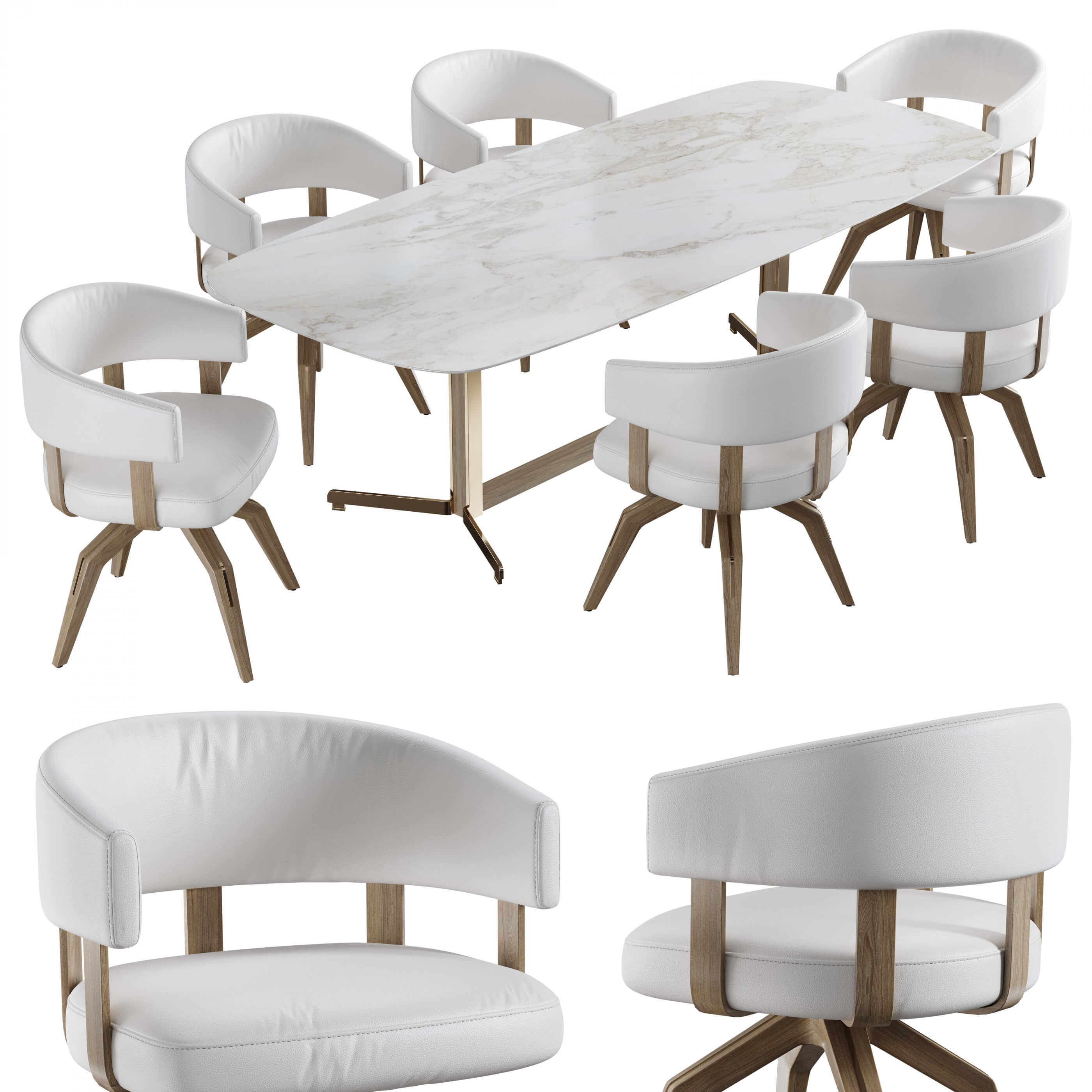 Natuzzi Valle Chair Campus Table - 3D Model by Katmit