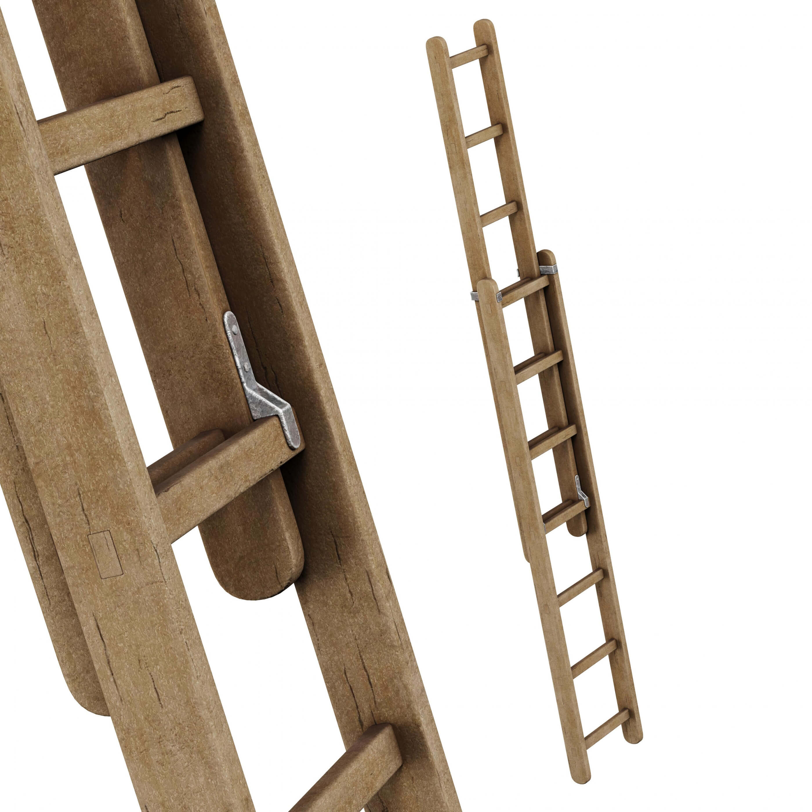 Old Wooden Ladder - 3D Model by Katmit