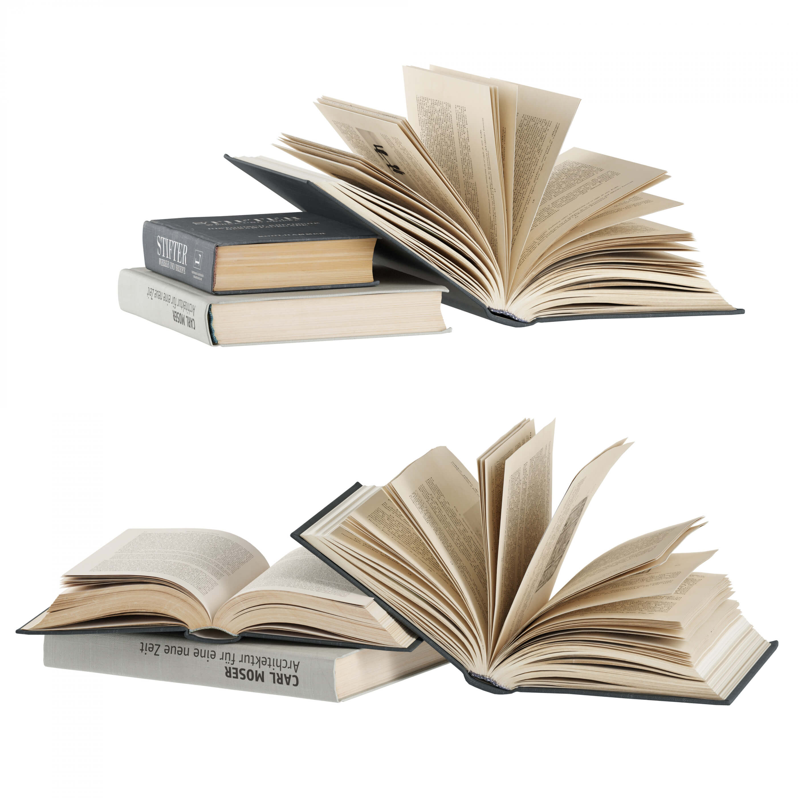 Opened Books Collection - 3D Model by Katmit