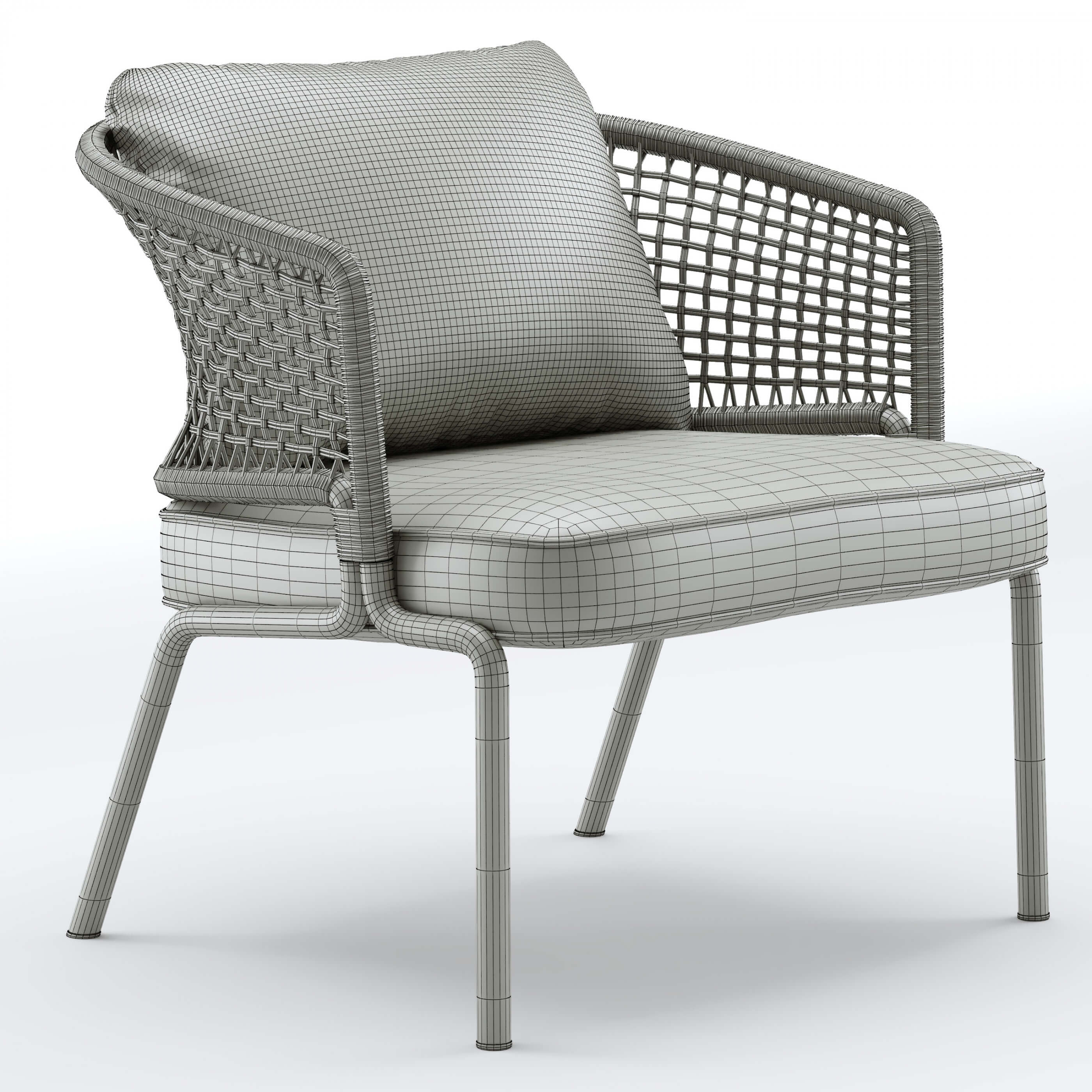 Outdoor Garden Woven Tribu Ctr Club Chair - 3D Model by Katmit
