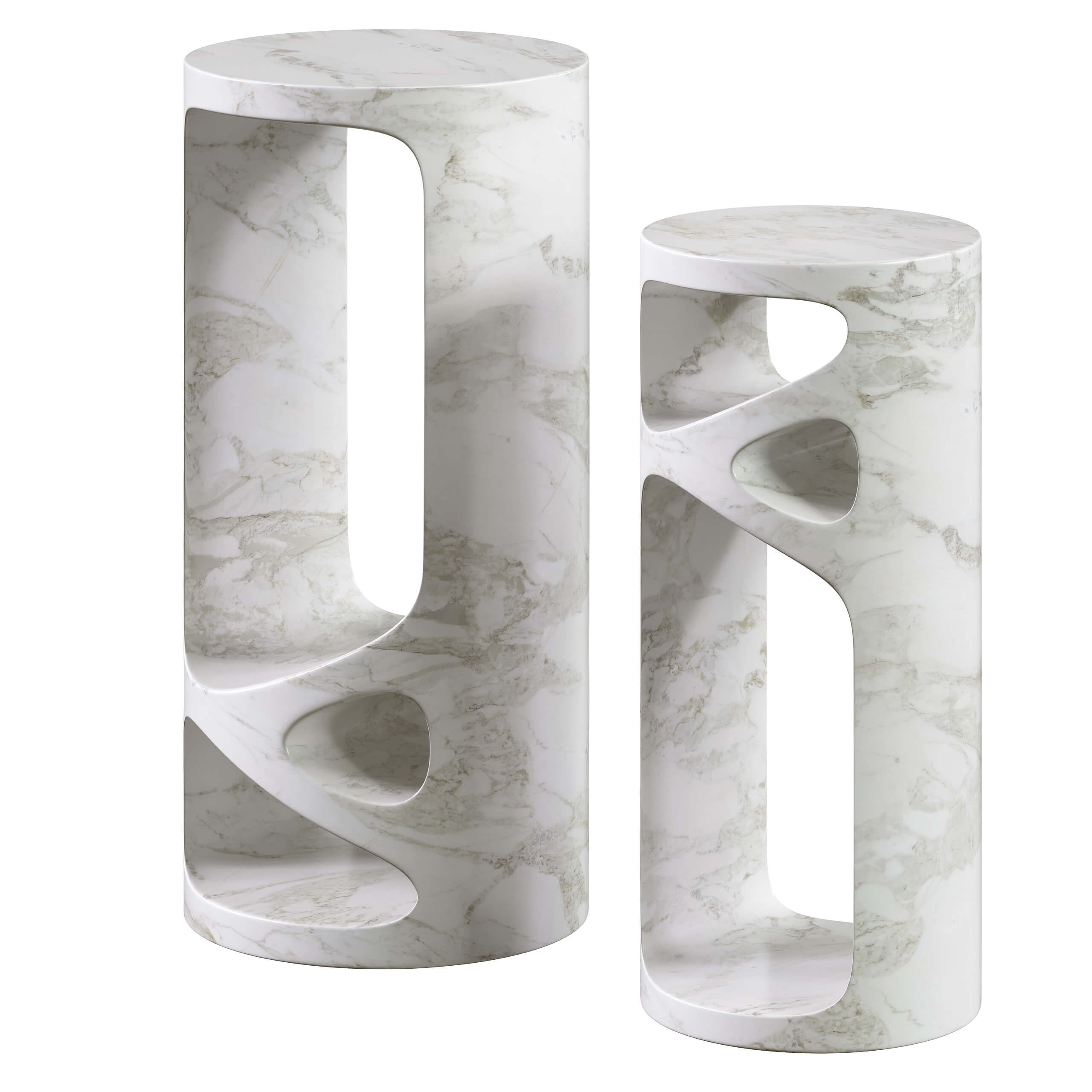 Palecek Lena Marble Round Side Table - 3D Model by Katmit