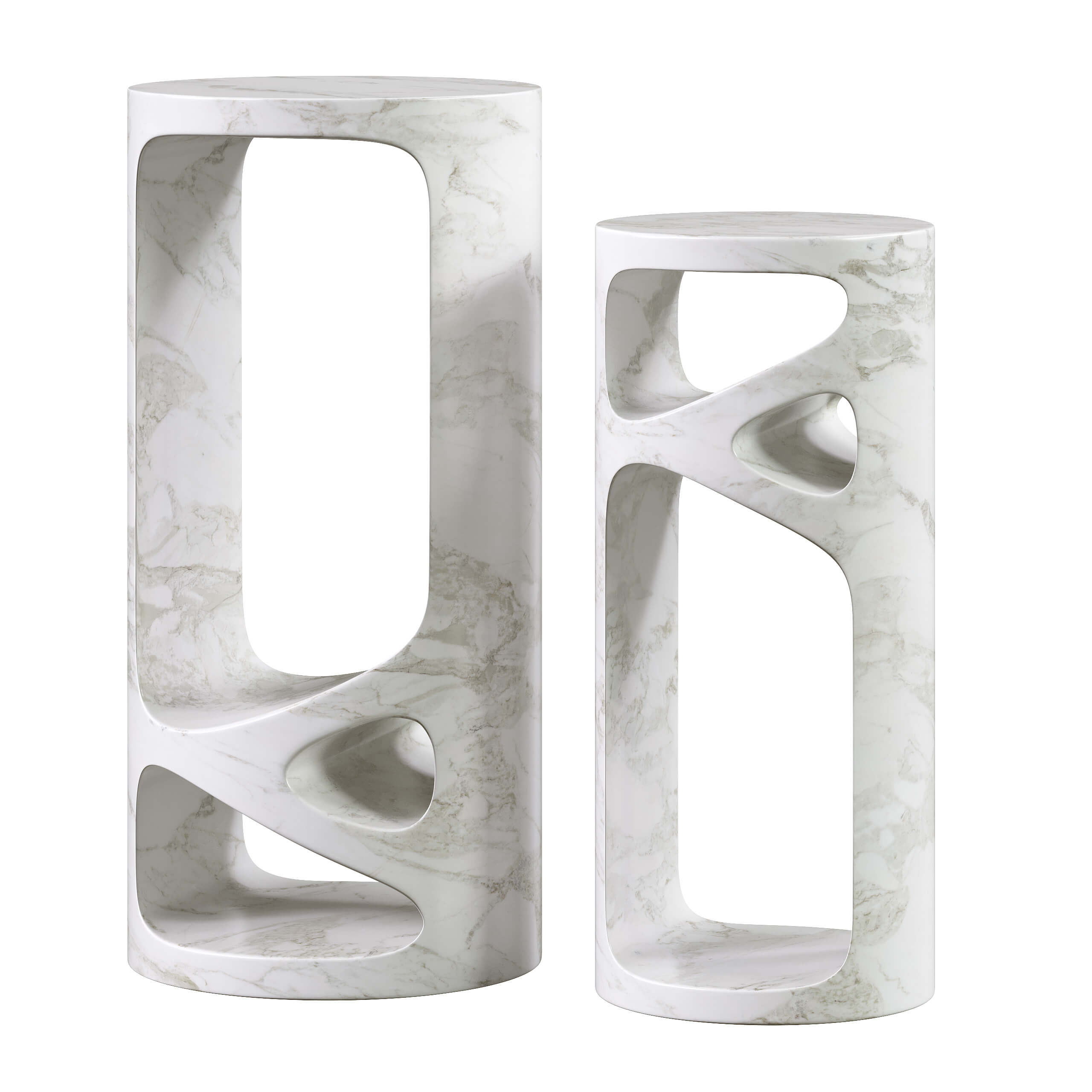 Palecek Lena Marble Round Side Table - 3D Model by Katmit