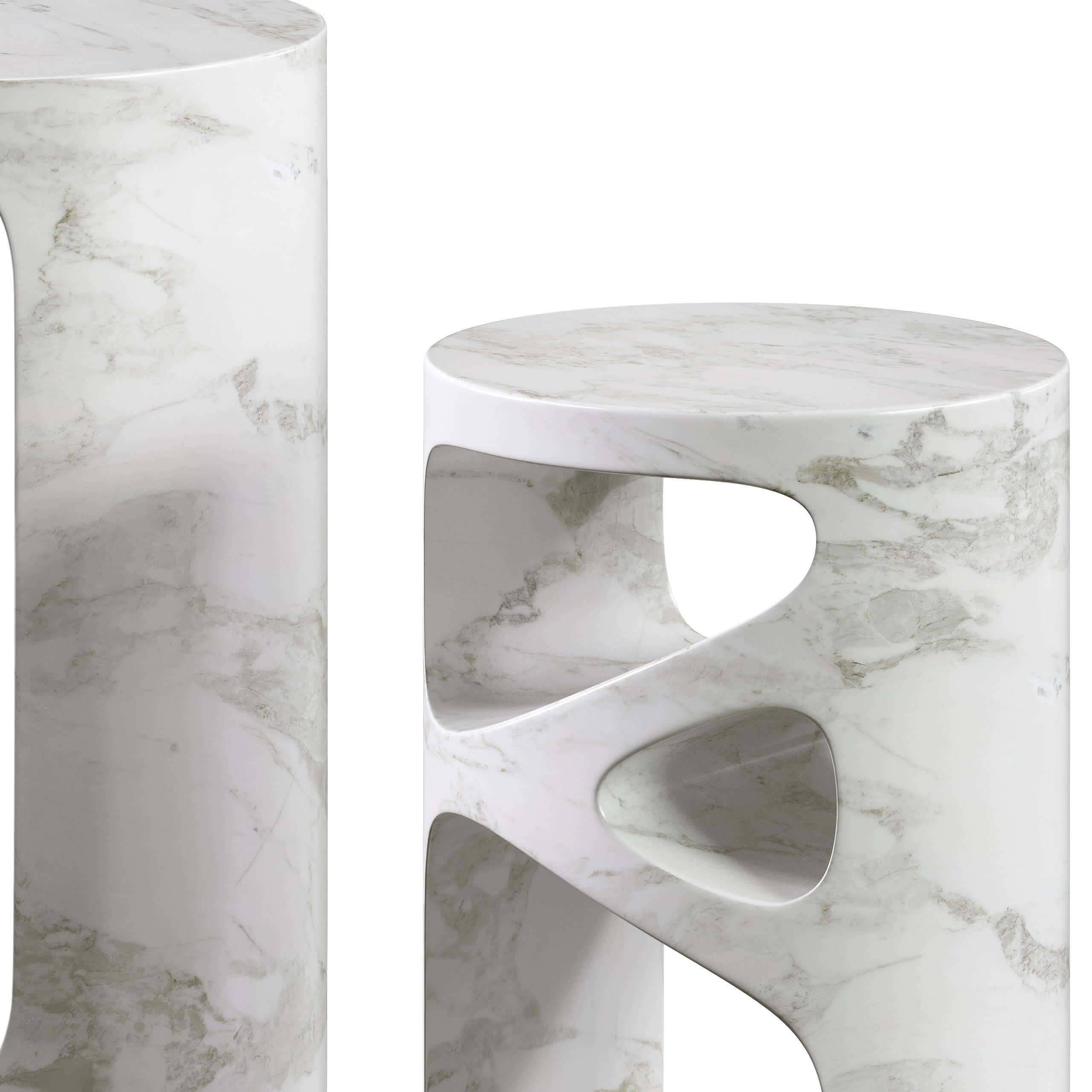 Palecek Lena Marble Round Side Table - 3D Model by Katmit
