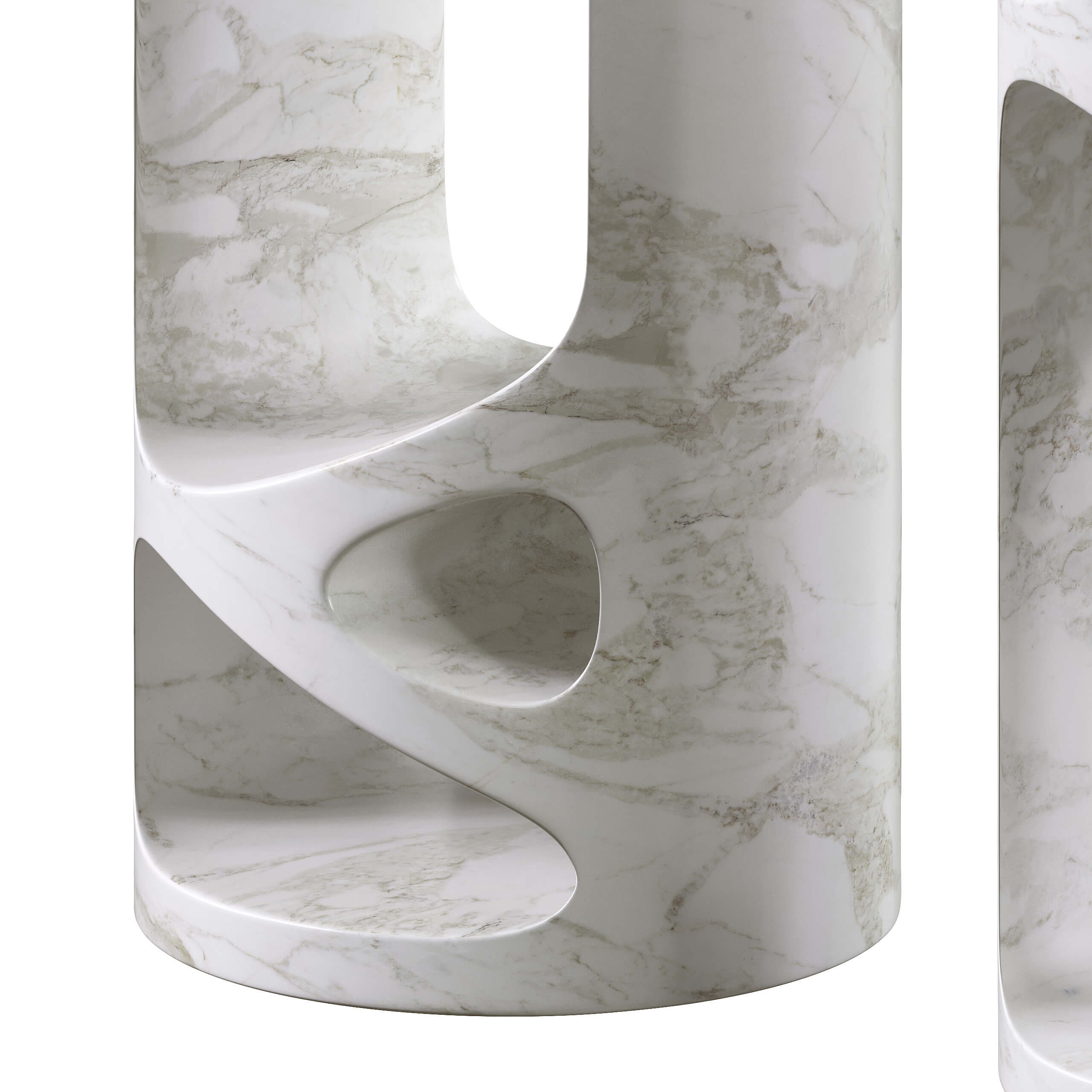 Palecek Lena Marble Round Side Table - 3D Model by Katmit