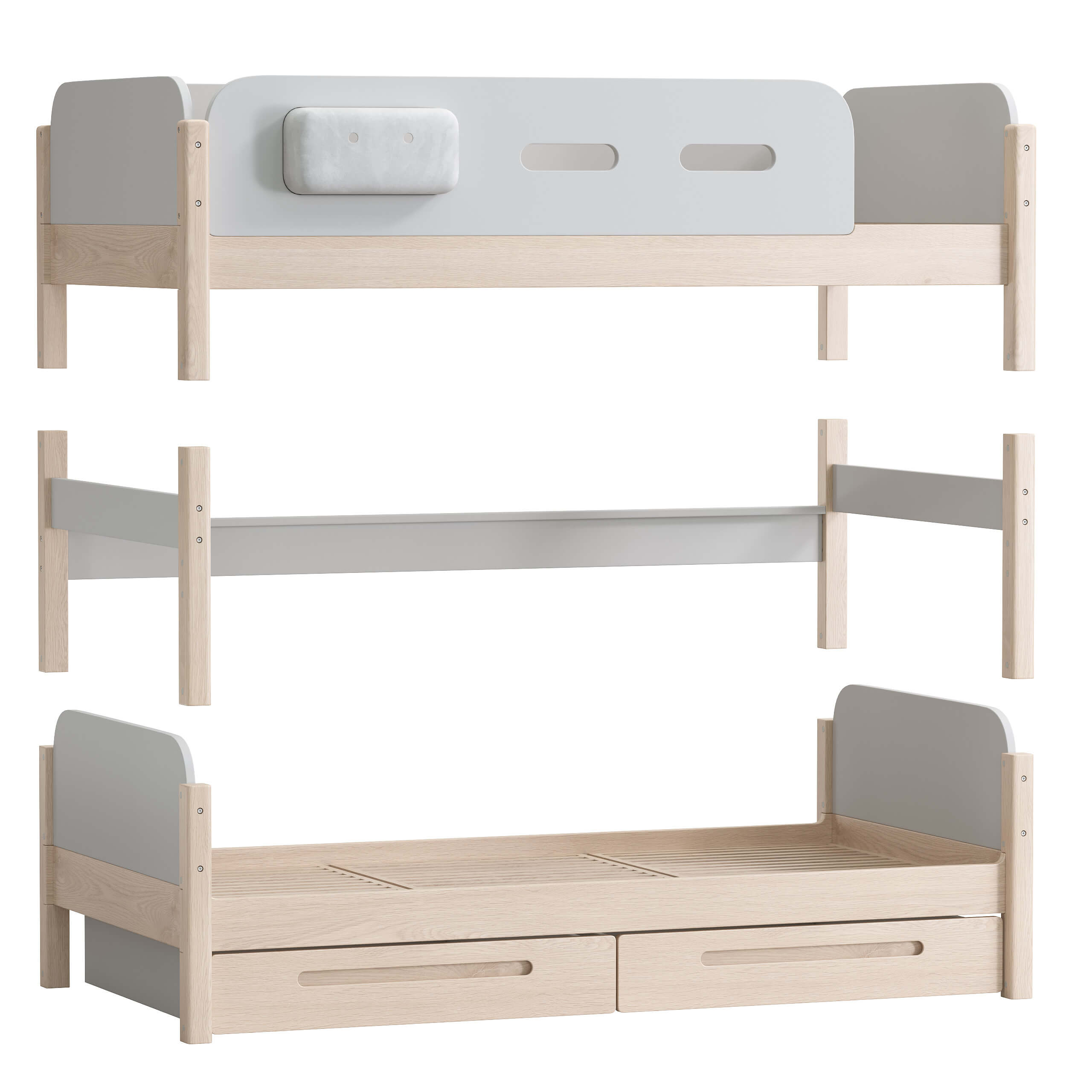 Pupupula Rock Solid Modular Kid Bed System - 3D Model by Katmit