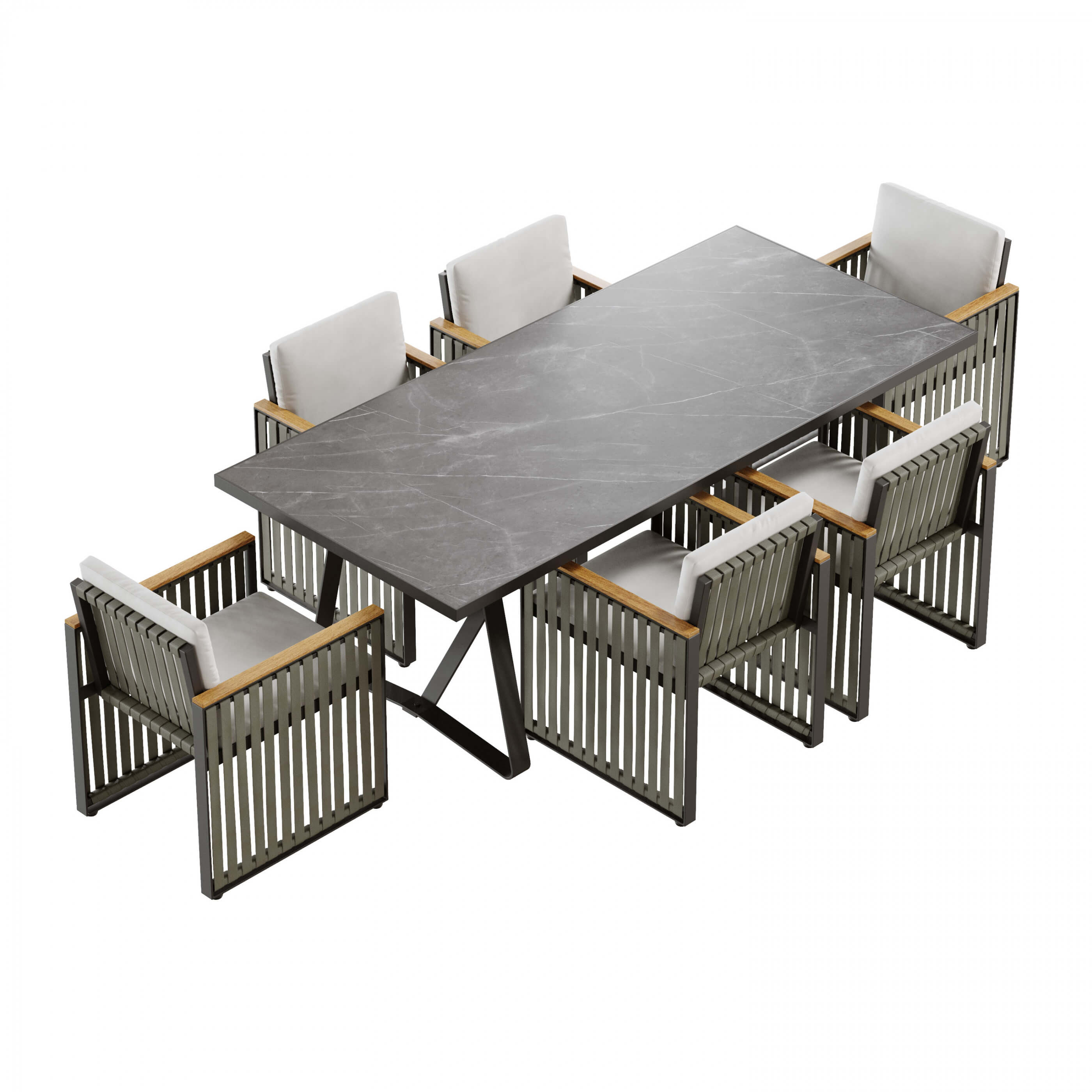 Skyline Design Horizon Dining Set 2 - 3D Model by Katmit