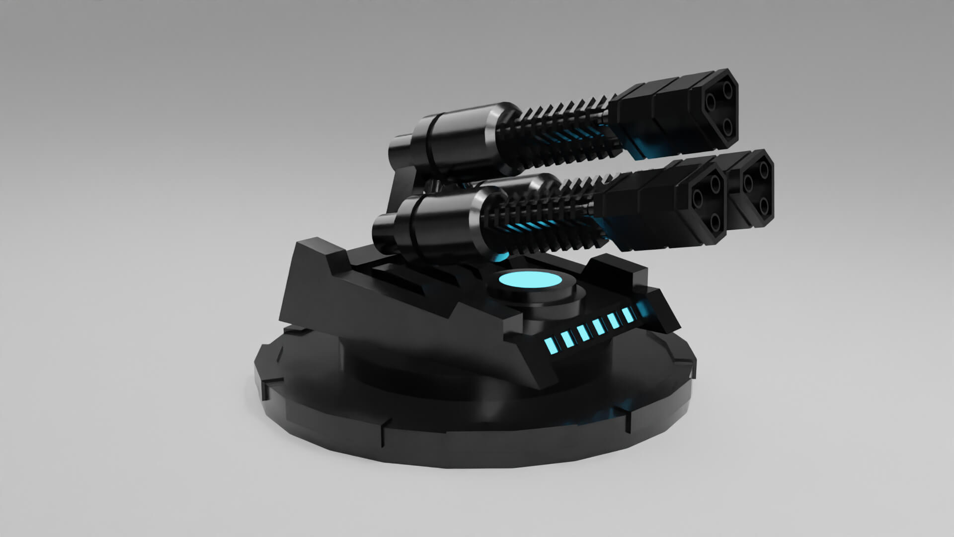 Turret Gun Low Poly With High Detailed Texture - 3D Model by Kavisubish