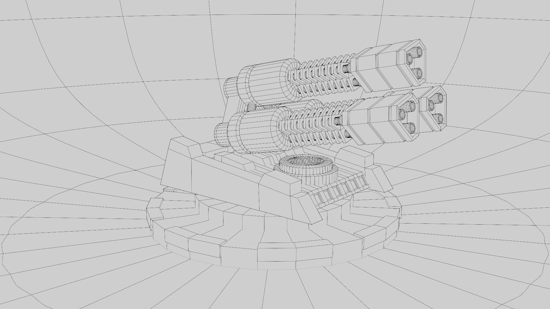 Turret Gun Low Poly With High Detailed Texture - 3D Model by Kavisubish