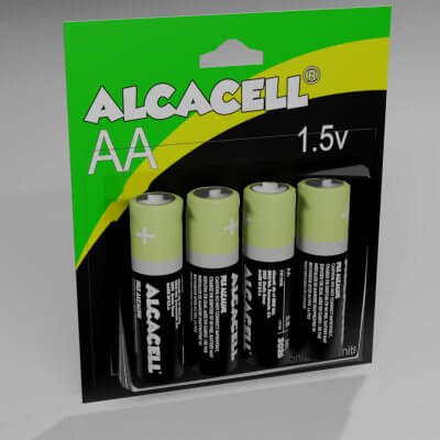 AA Battery Pack with Generic Logo - 3D Model by Kay_Xablau