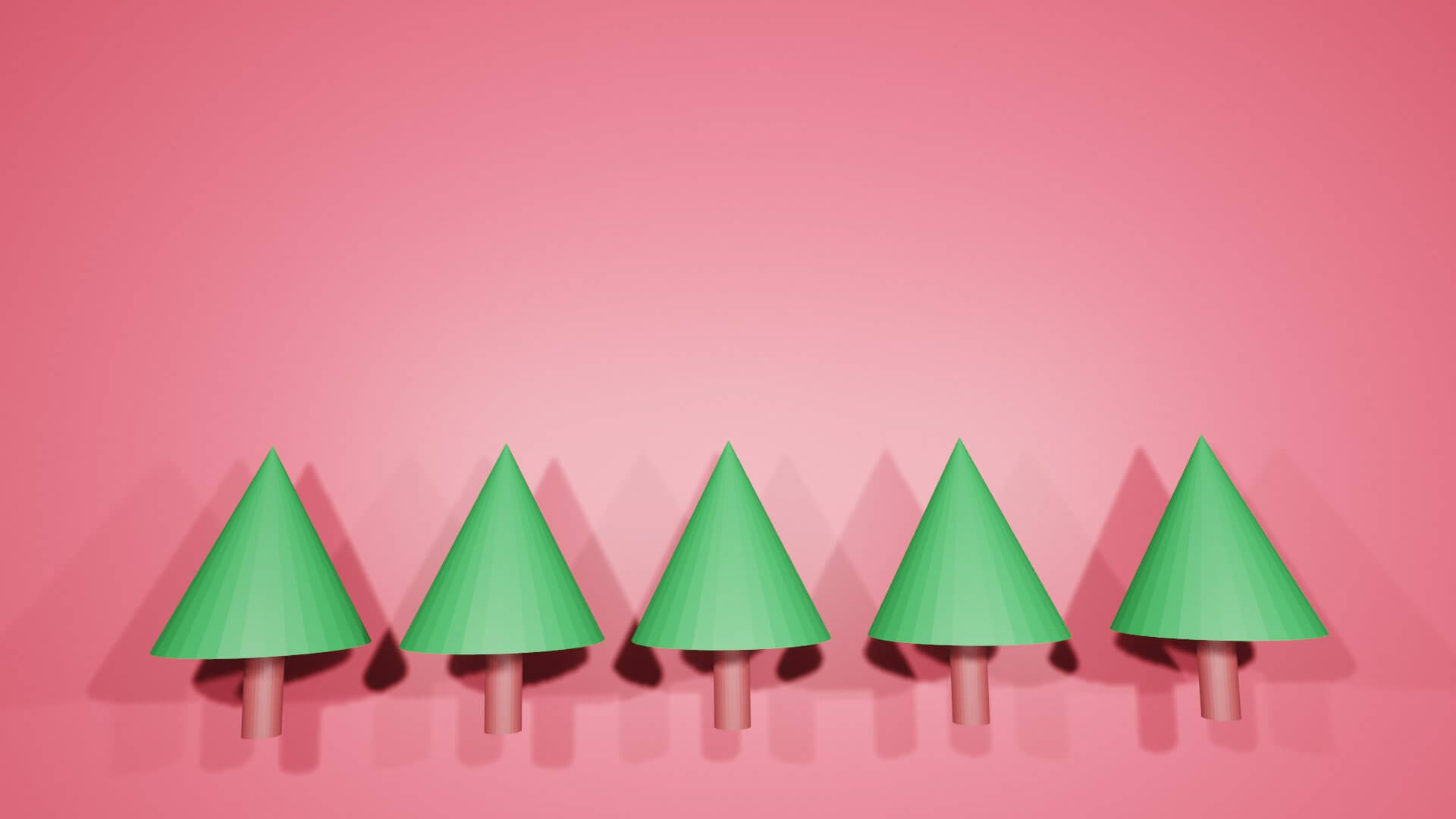 green tringle tree on pink background 3D Render | RenderHub Gallery