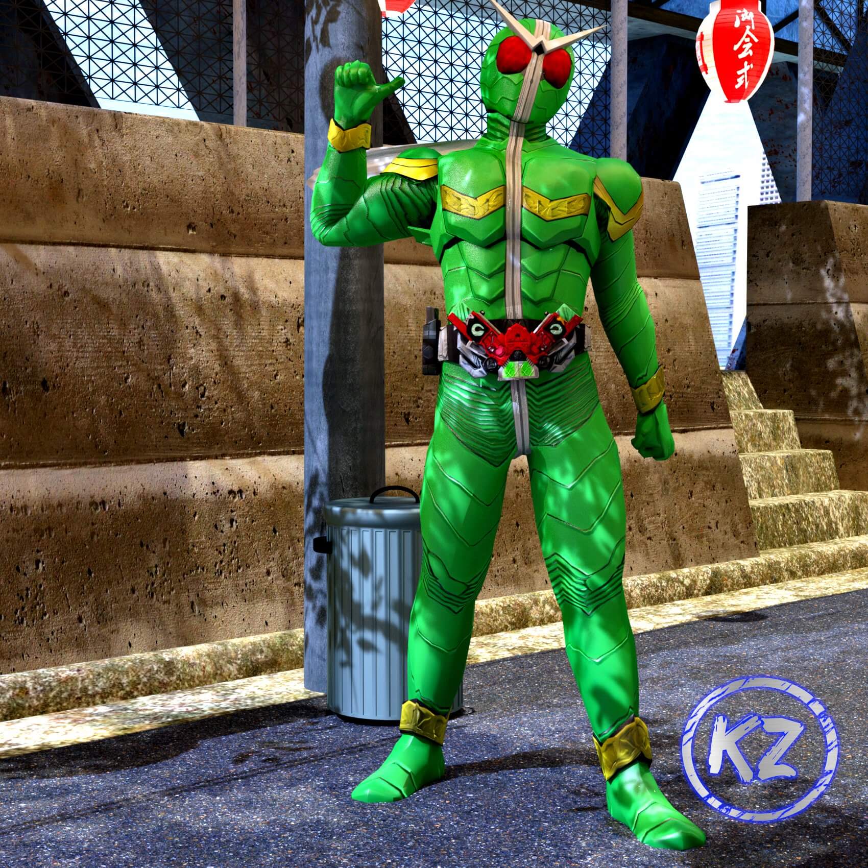 Kamen Rider W Suit For Genesis 8 Male - Daz Content by Kazkazuma