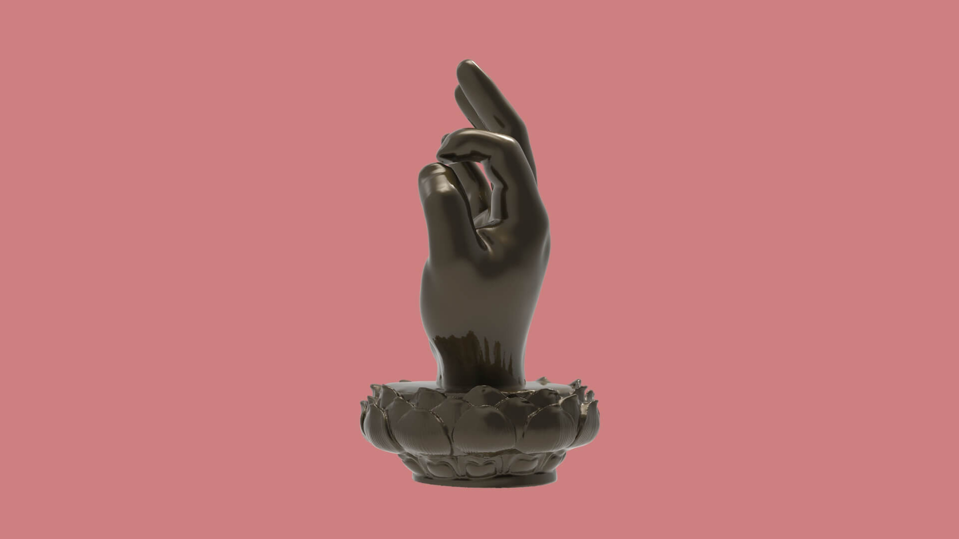 Buddha Hand With Lotus 3D Printing Model by kbdesign223