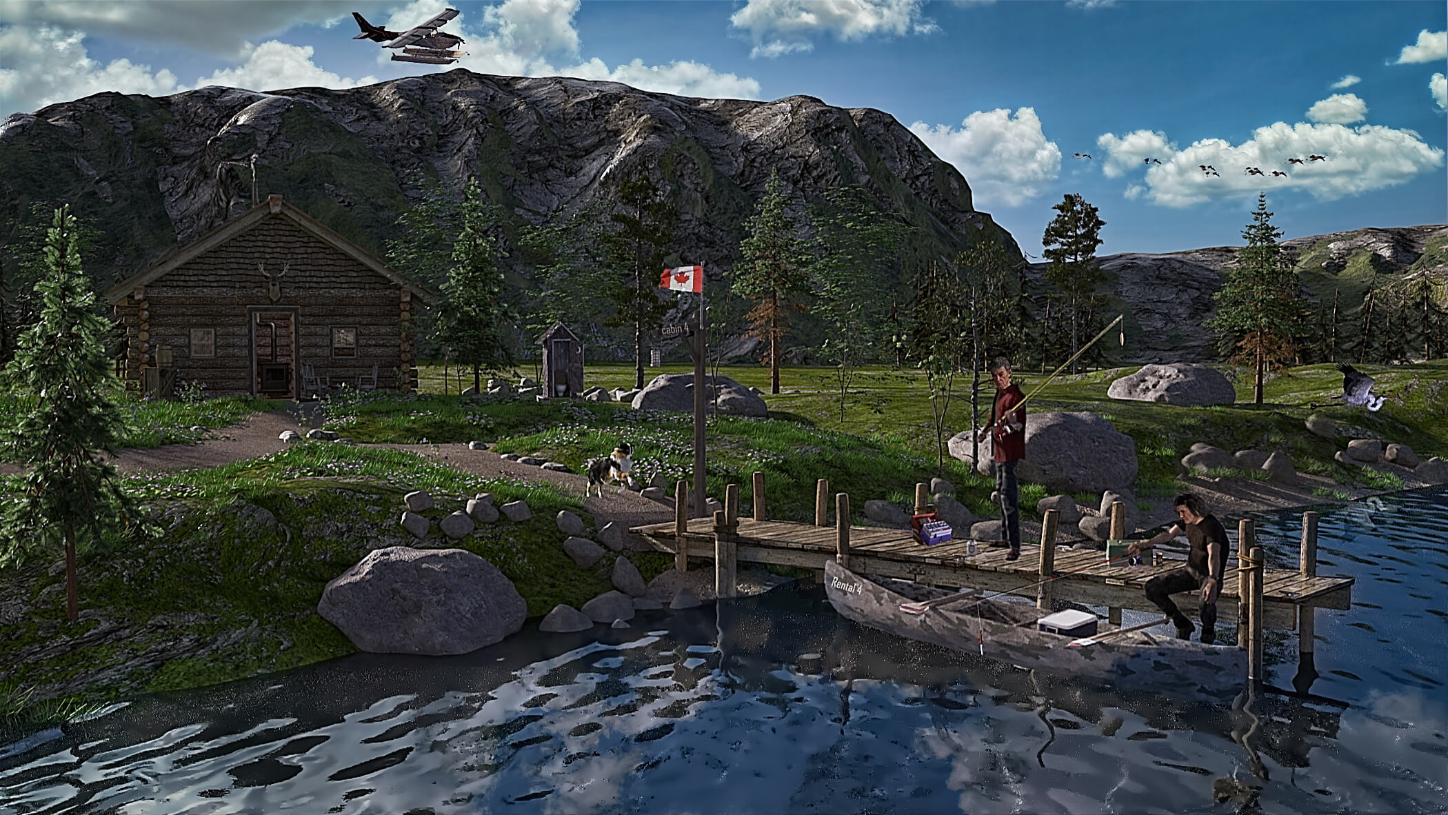 A Fishing Trip to the Great Canadian North 3D Render by keener