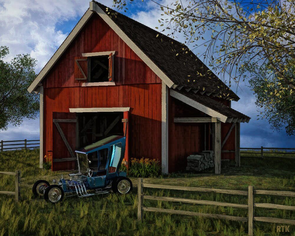 Barn Find 3D Render, Digital Art by keener