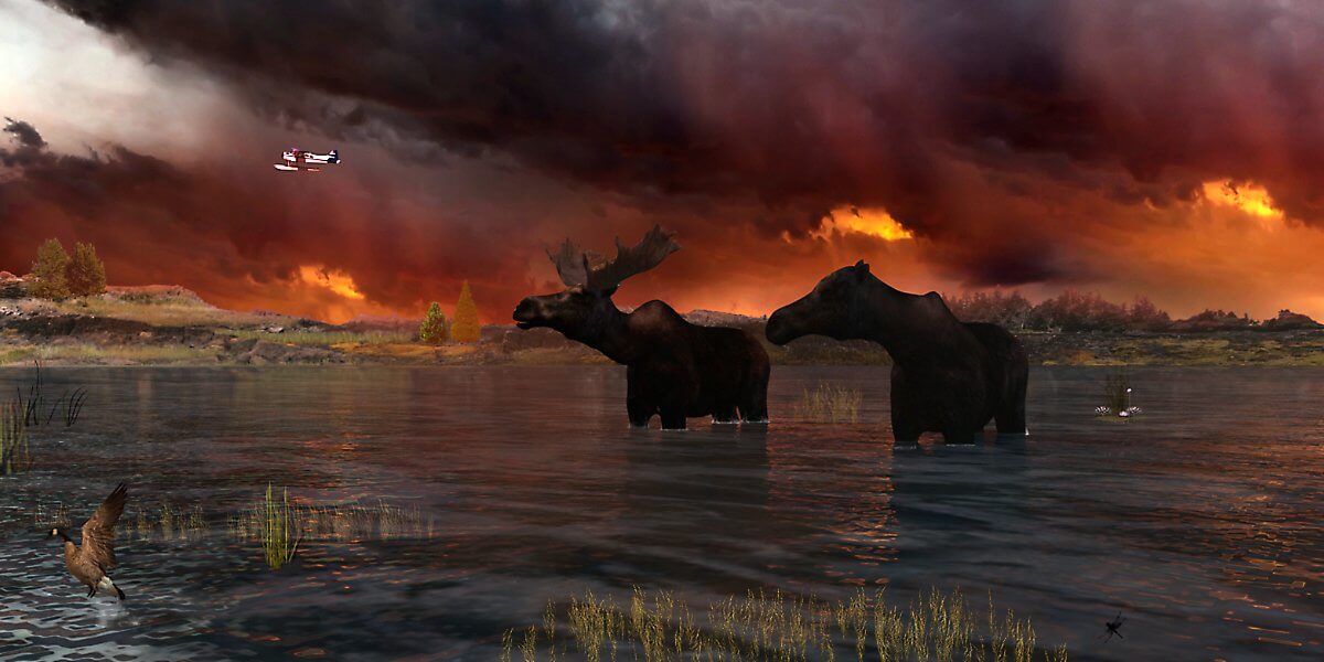 Escaping The Fire Strom 3D Render, Digital Art by keener