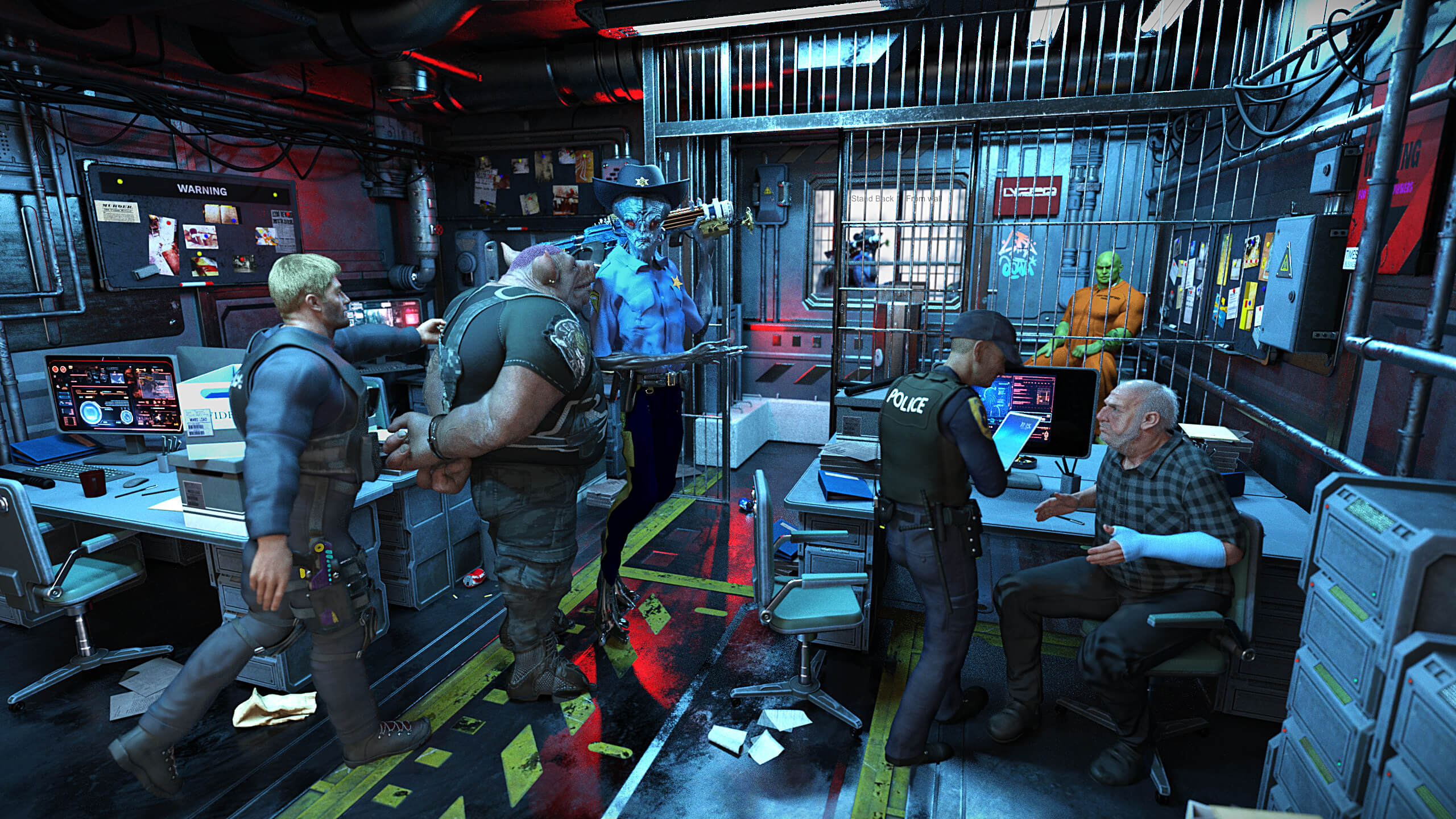 Inside Precinct 54 in The Delta Quadrant 3D Render by keener