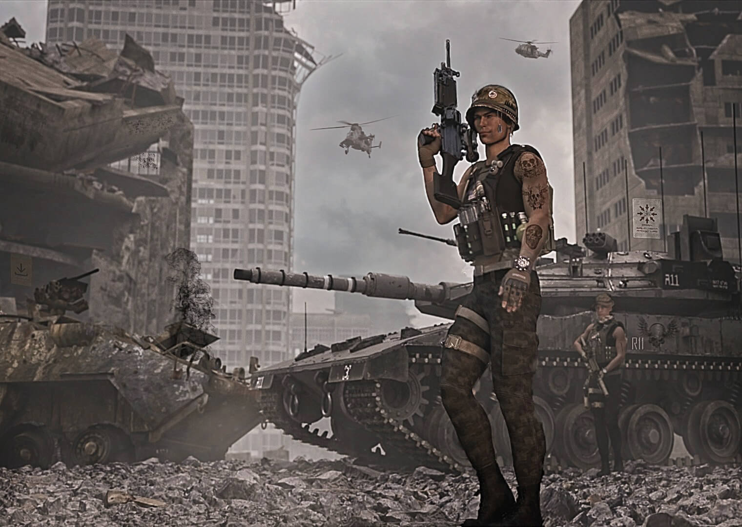 Mercenaries for Hire 3D Render, Digital Art by keener