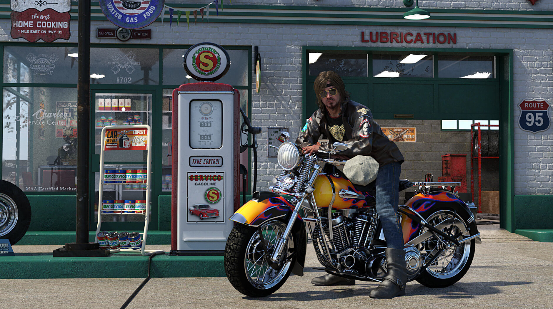 When Gas Was 26 cents a Gallon 3D Render, Digital Art by keener