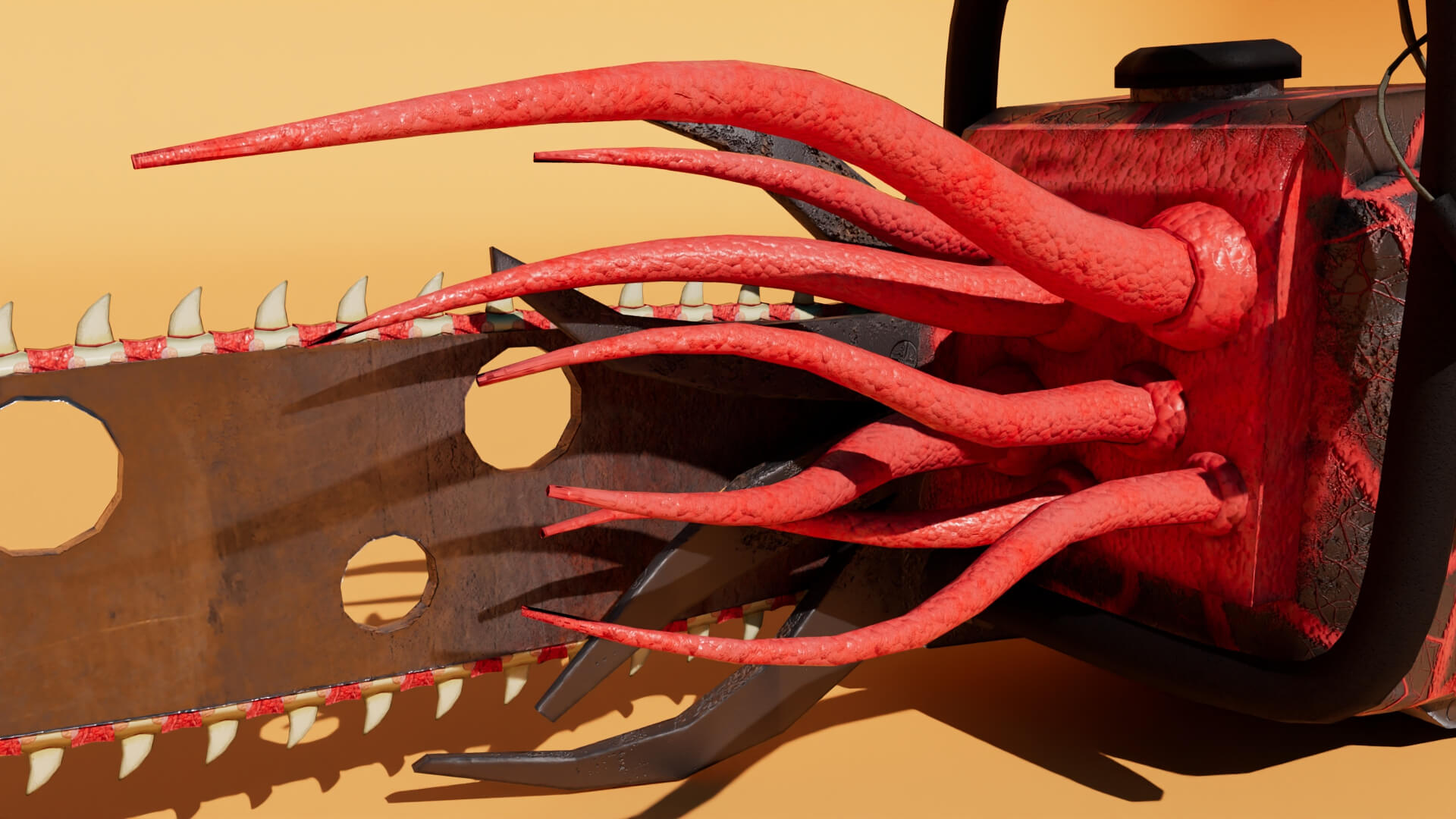 Living Chainsaw 3D Render, Digital Art by Keiren_Wags