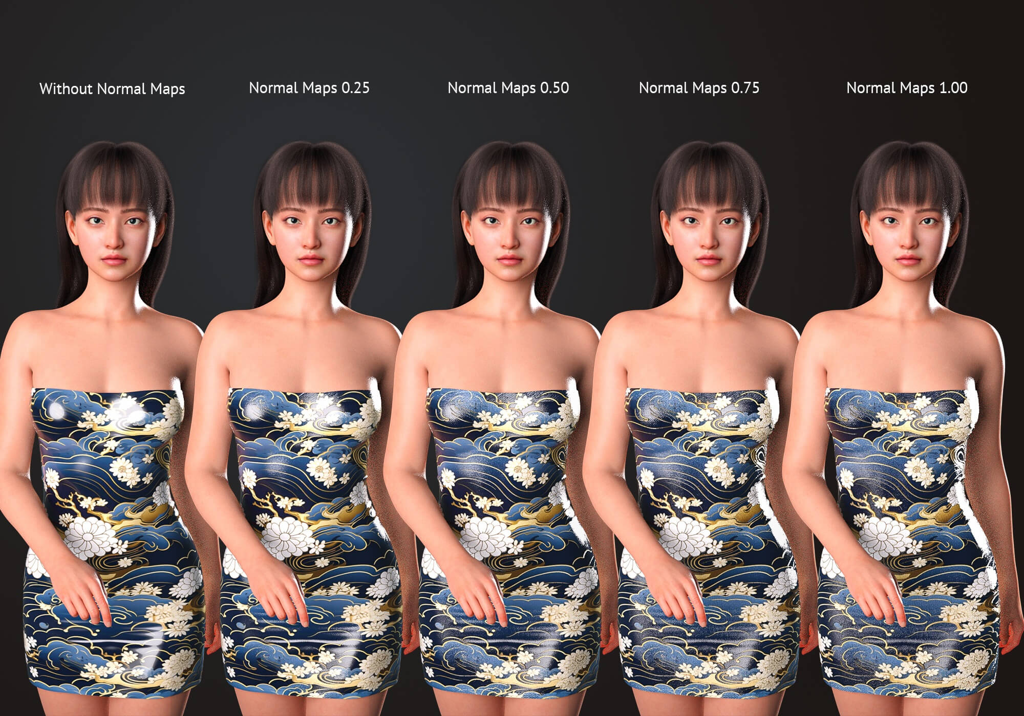 Japanese Yuzen for K3D Katiga Dress G9 - Daz Content by Kelambi3D