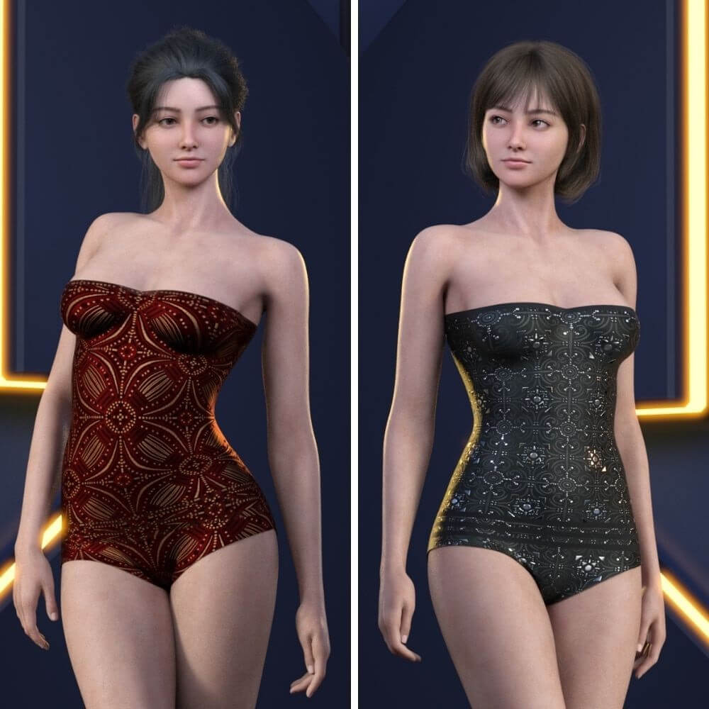 K3D dForce Cangcut Bodysuit for Genesis 9 - Daz Content by Kelambi3D