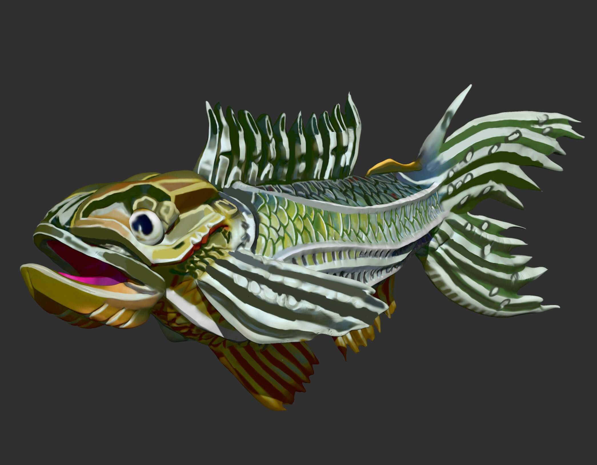 Fish Concept - 3D Model by KellyJohnson3DArt