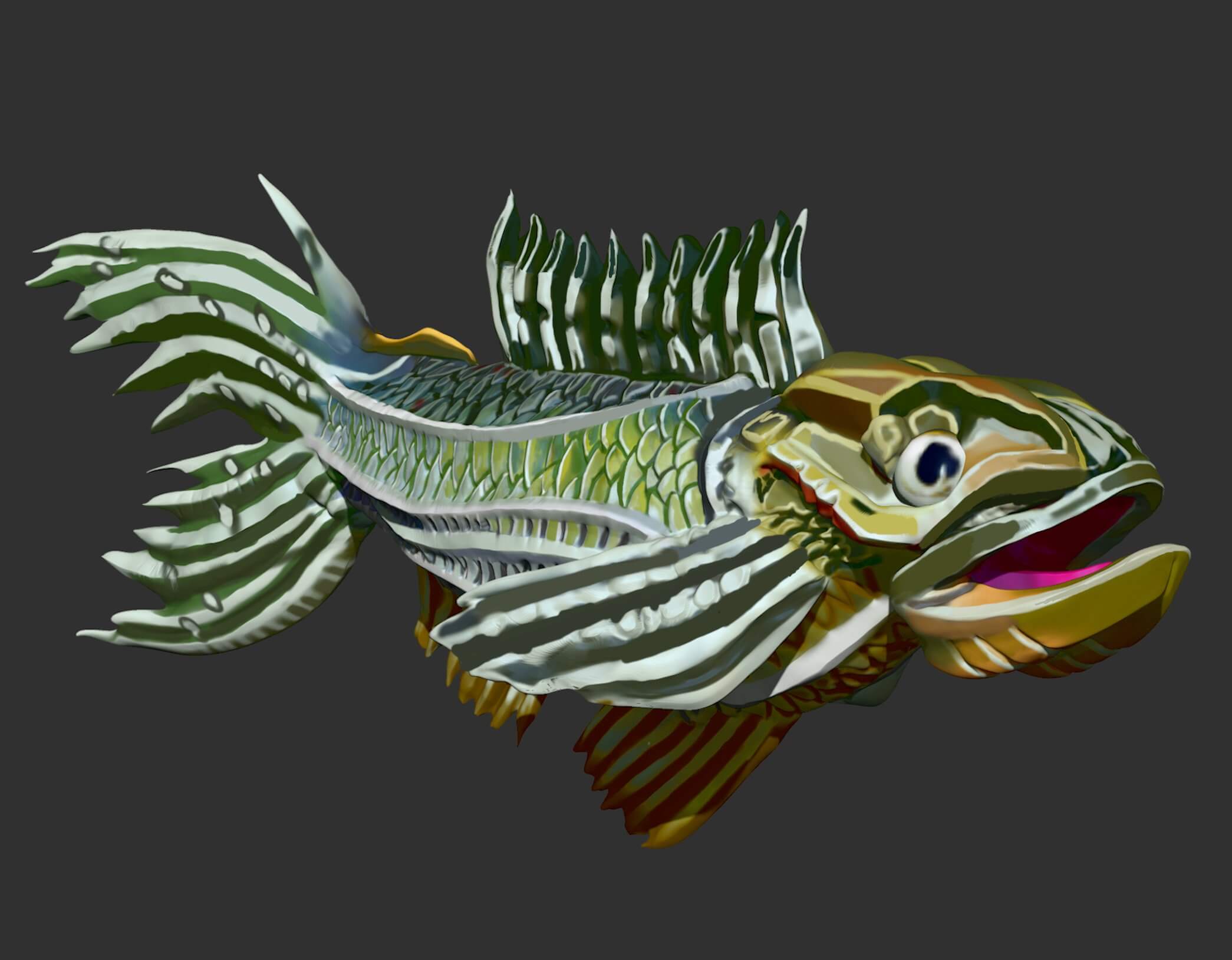 Fish Concept - 3D Model by KellyJohnson3DArt
