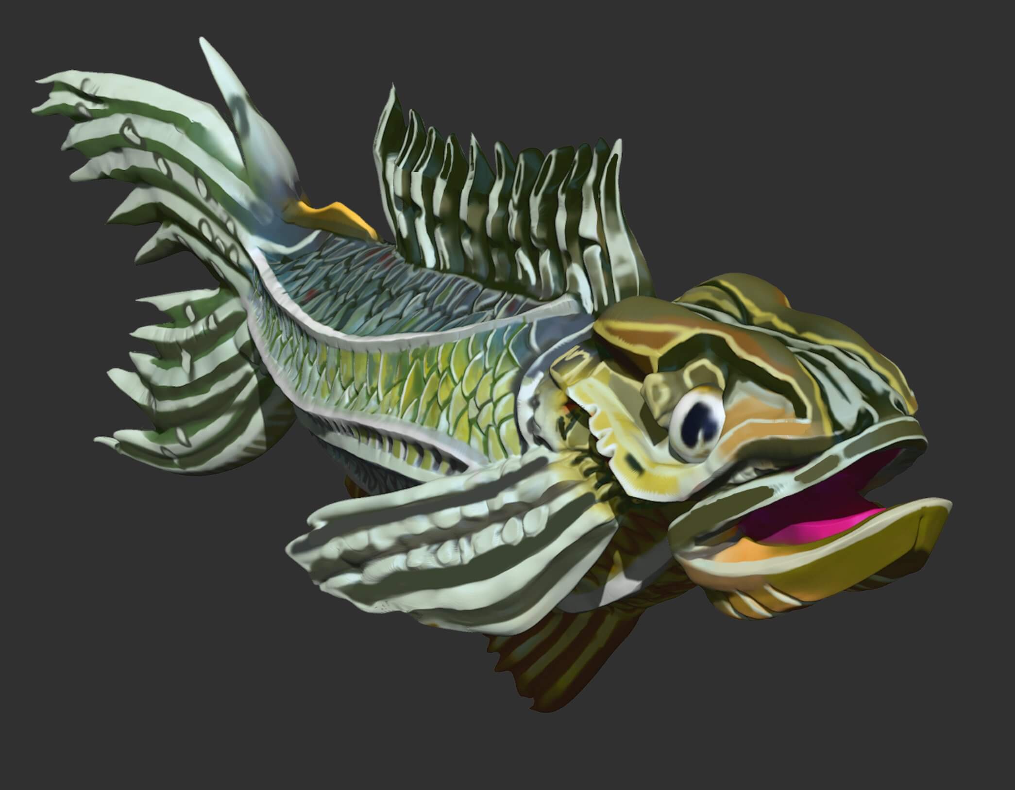 Fish Concept - 3D Model by KellyJohnson3DArt