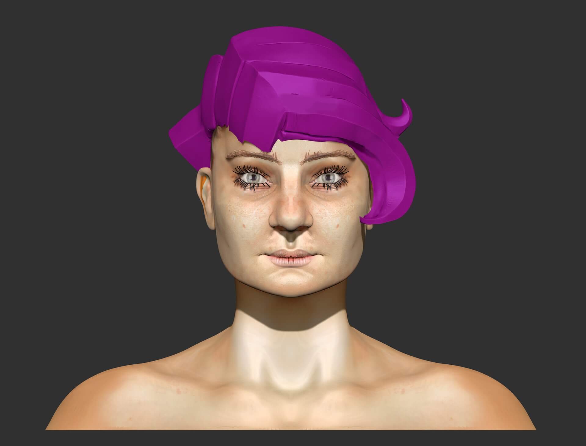 Girl Face - 3D Model by KellyJohnson3DArt