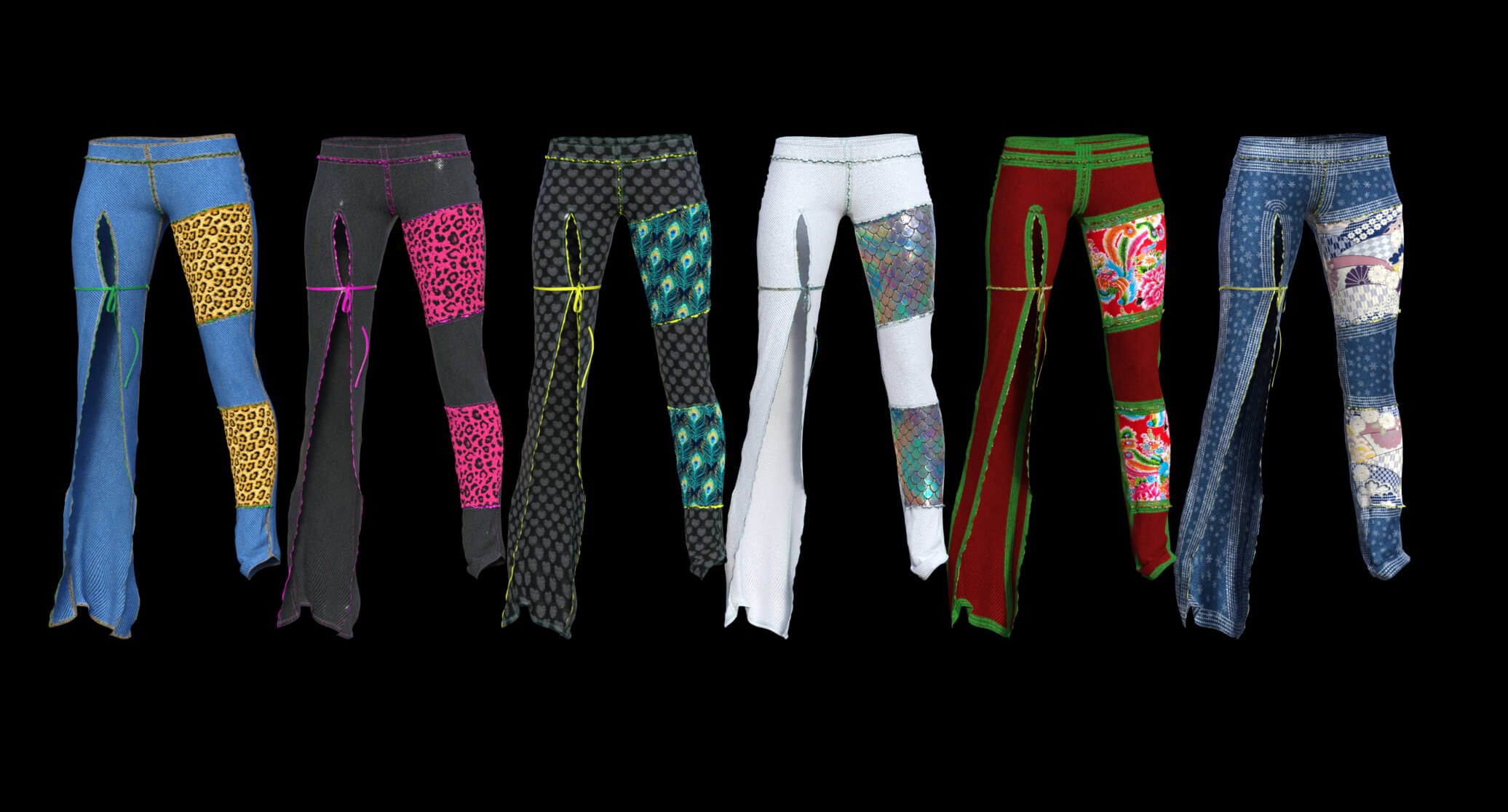 dForce Kp Heart Top & One Leg Split Jeans for G8F-G8.1F Daz Content by ...