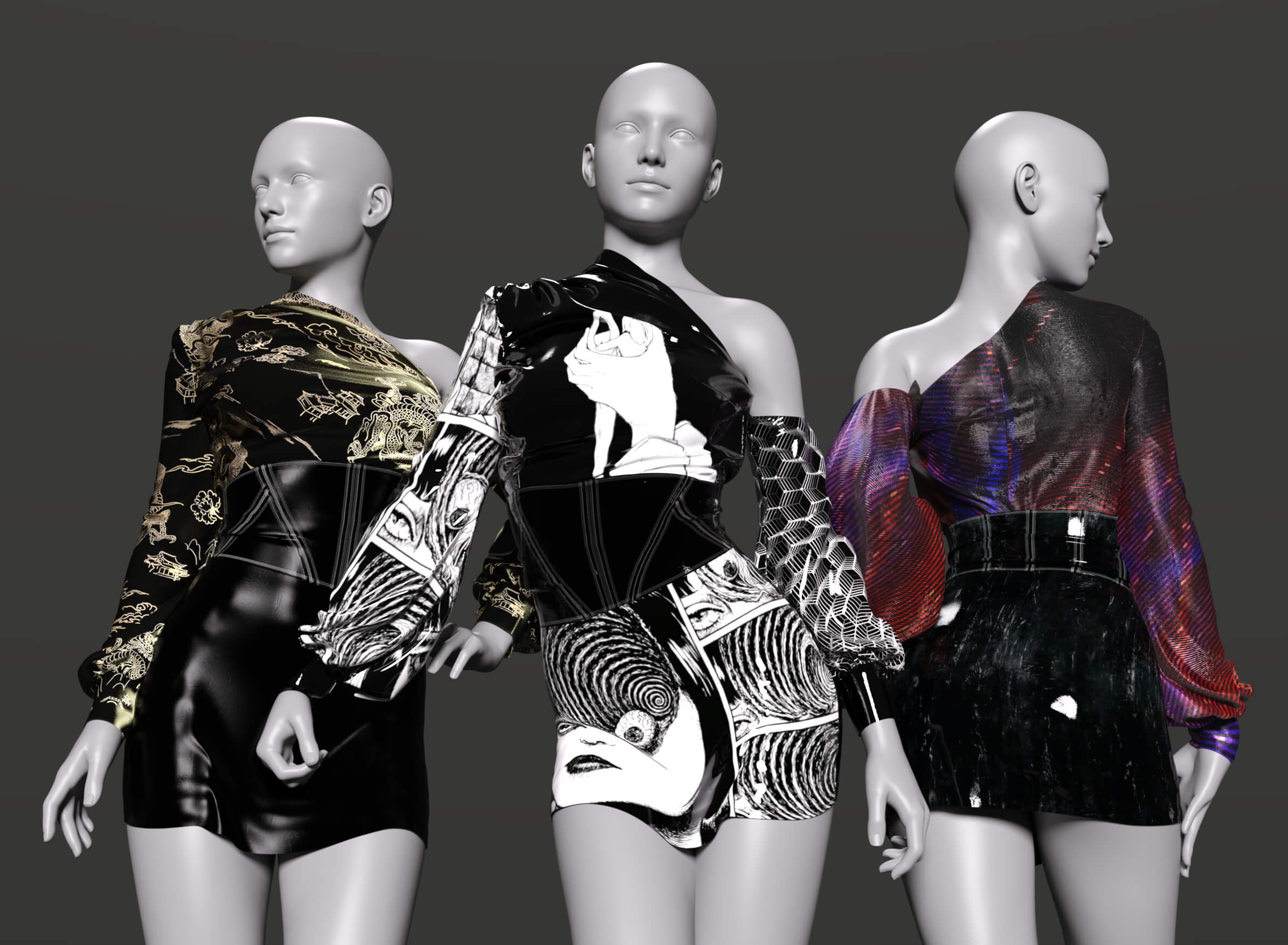 dForce One Sholder Dress (1Sdress) for G8F G8.1F - Daz Content by kemel