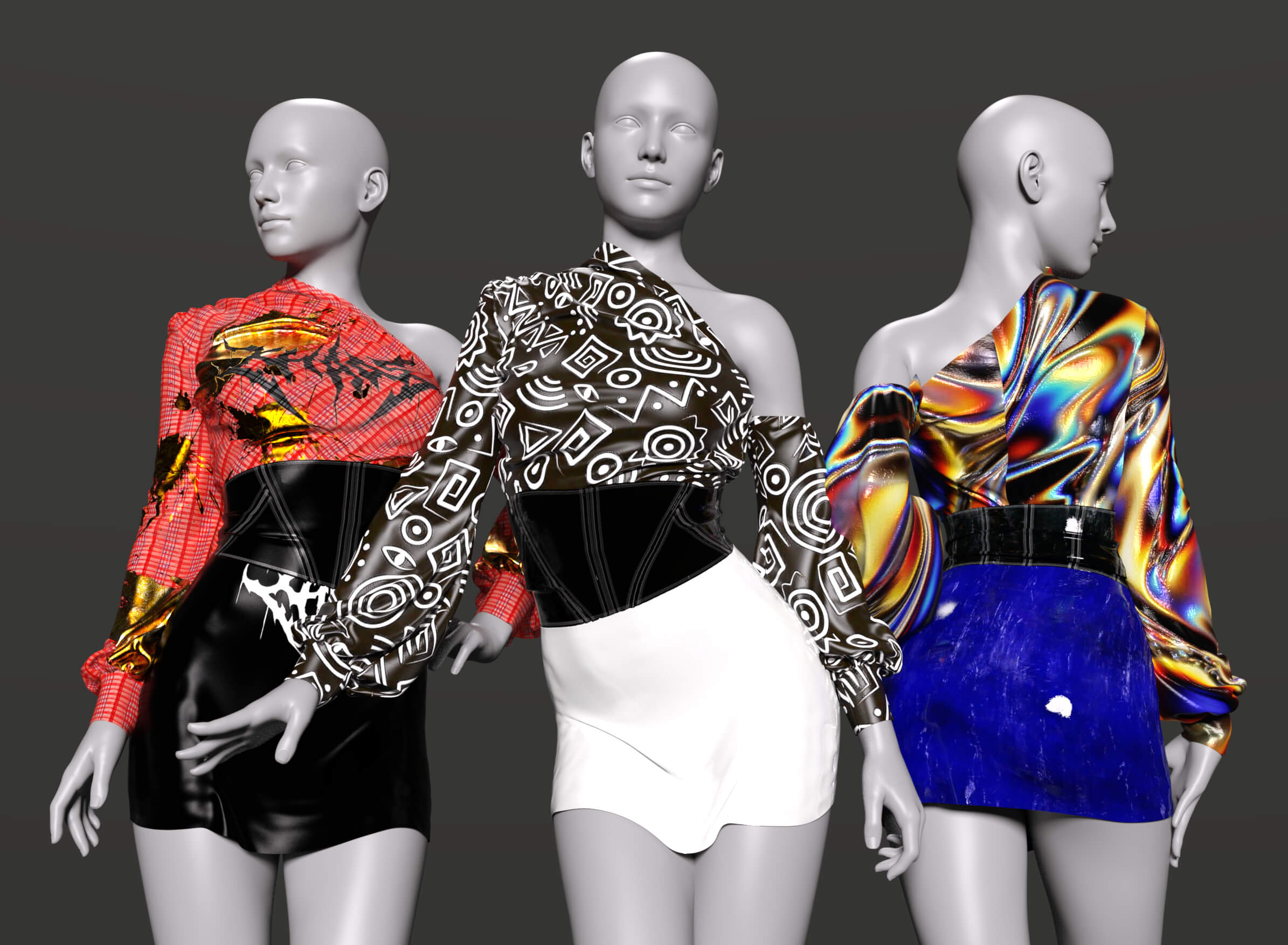 dForce One Sholder Dress (1Sdress) for G8F G8.1F - Daz Content by kemel