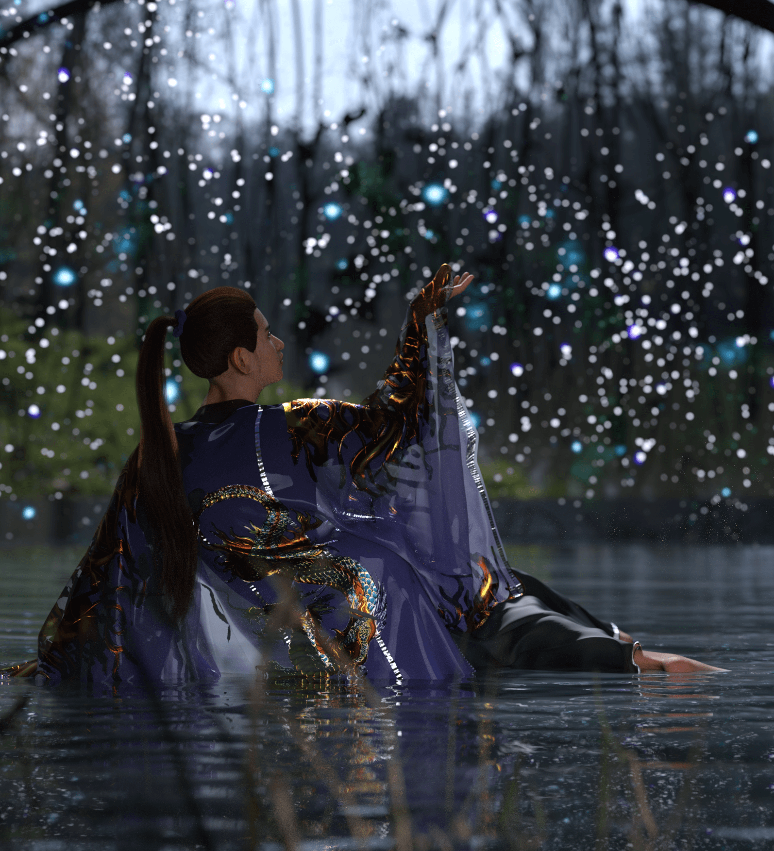deng lun and art hanfu 3D Render, Digital Art by kemel