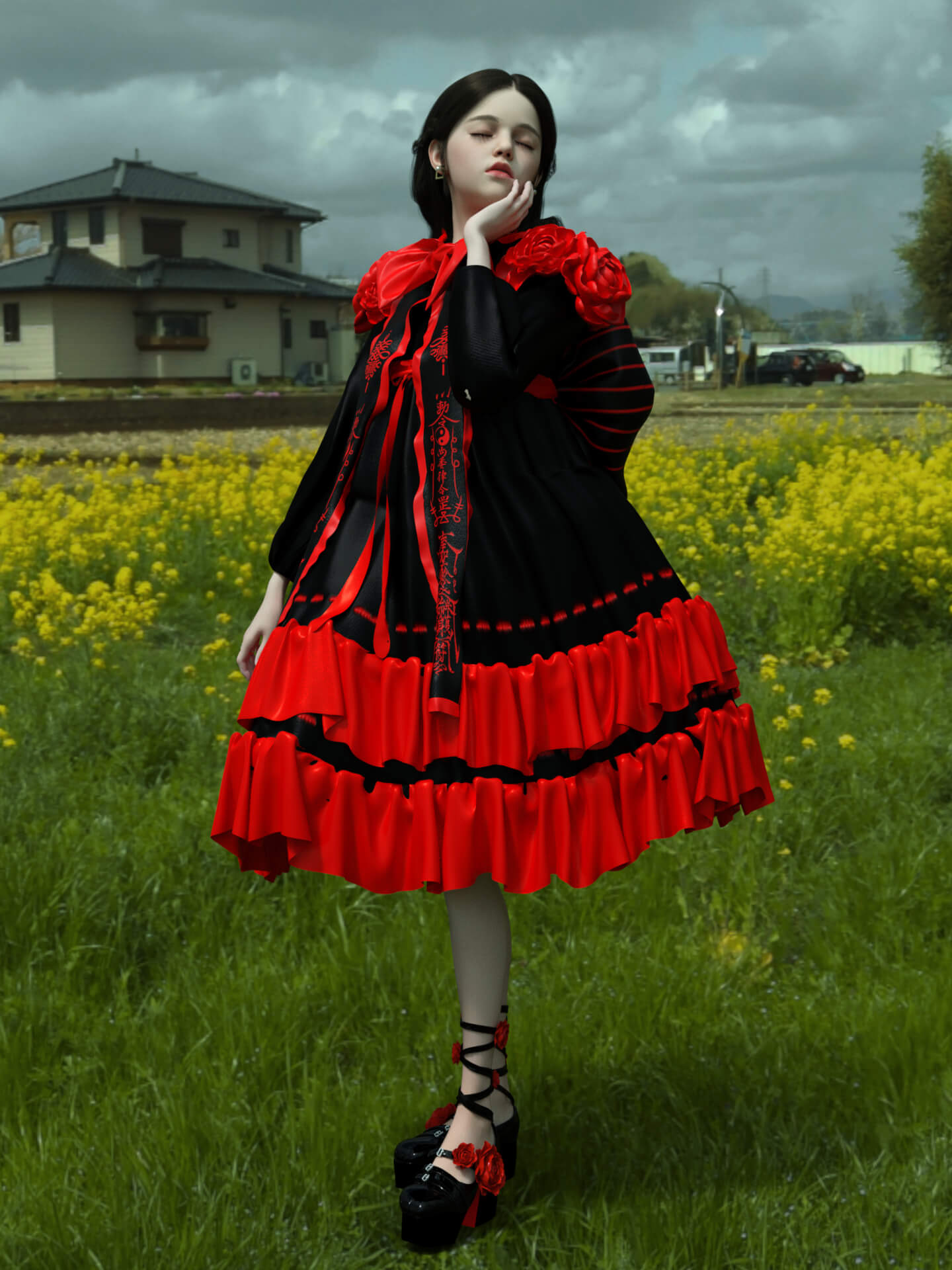 Gothie Lolita Dress and Shoe for G9 - Daz Content by kemel