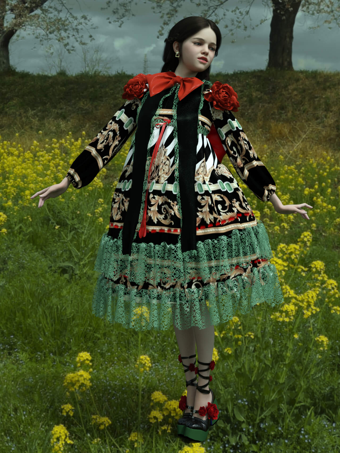 Gothie Lolita Dress and Shoe for G9 - Daz Content by kemel